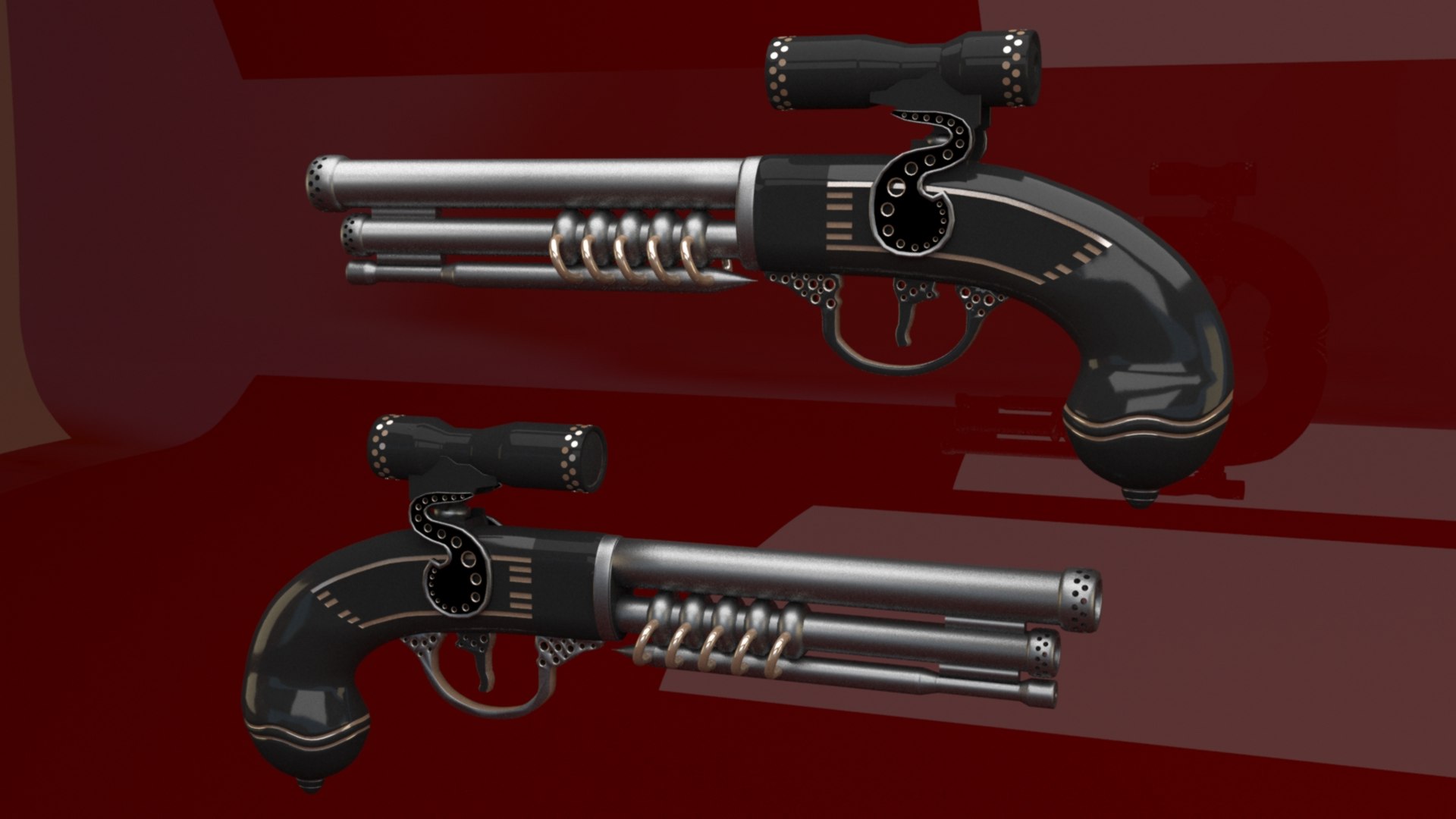 Pirate Pistol Gothic 3D Model - TurboSquid 1264270
