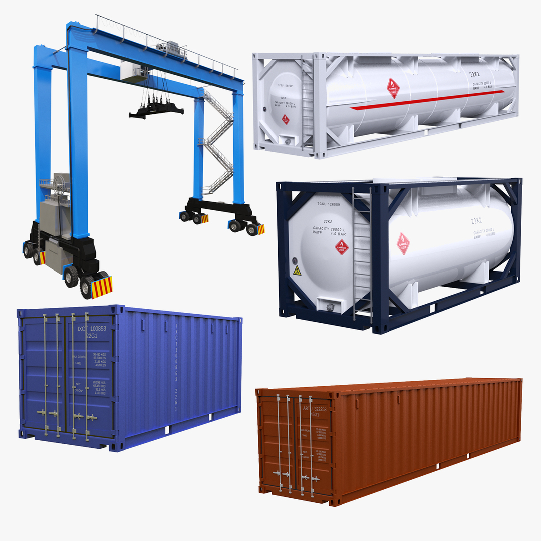 3D gantry crane container - TurboSquid 1690632