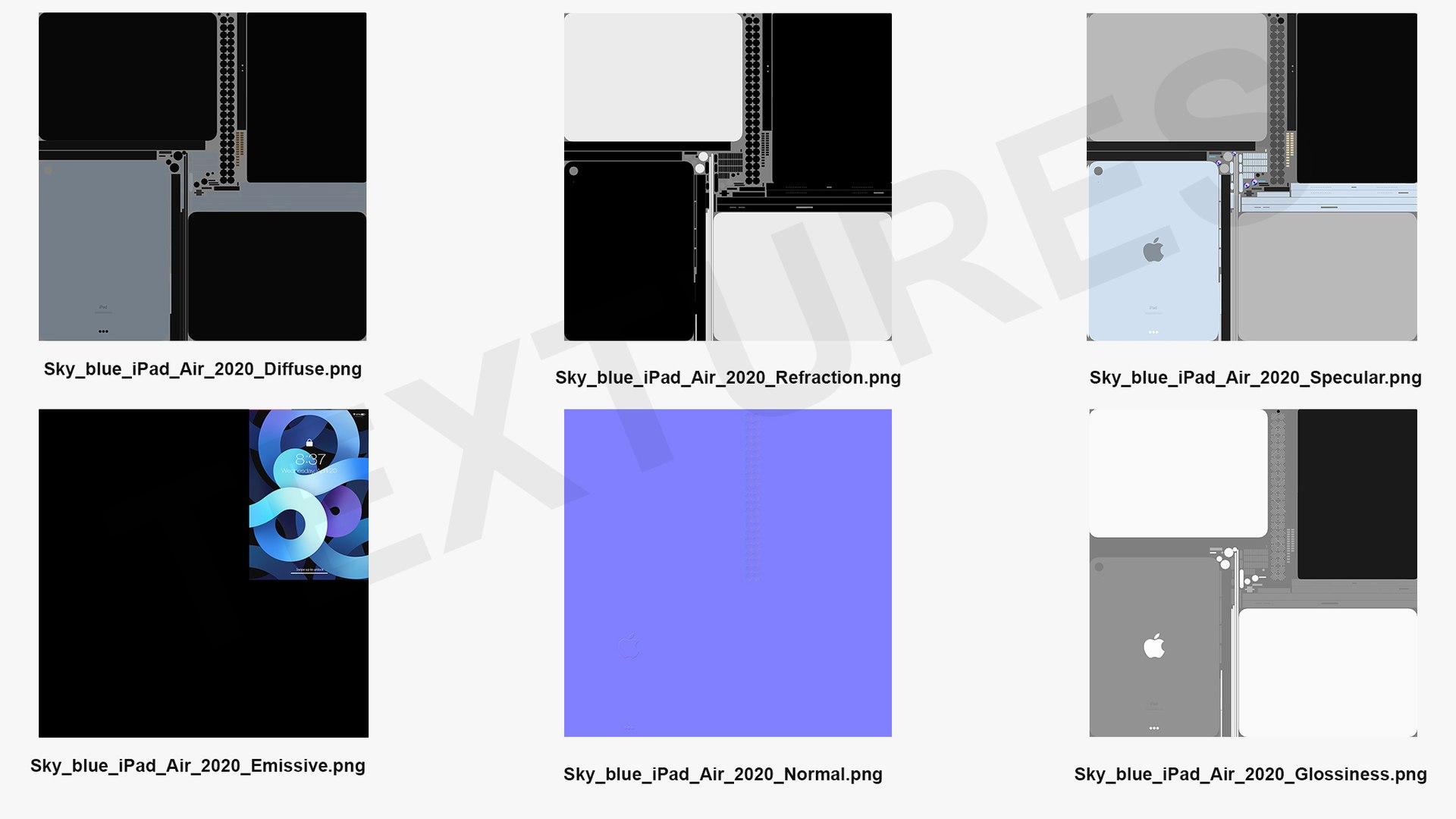 Air 2020 sky blue 3D model - TurboSquid 1633295