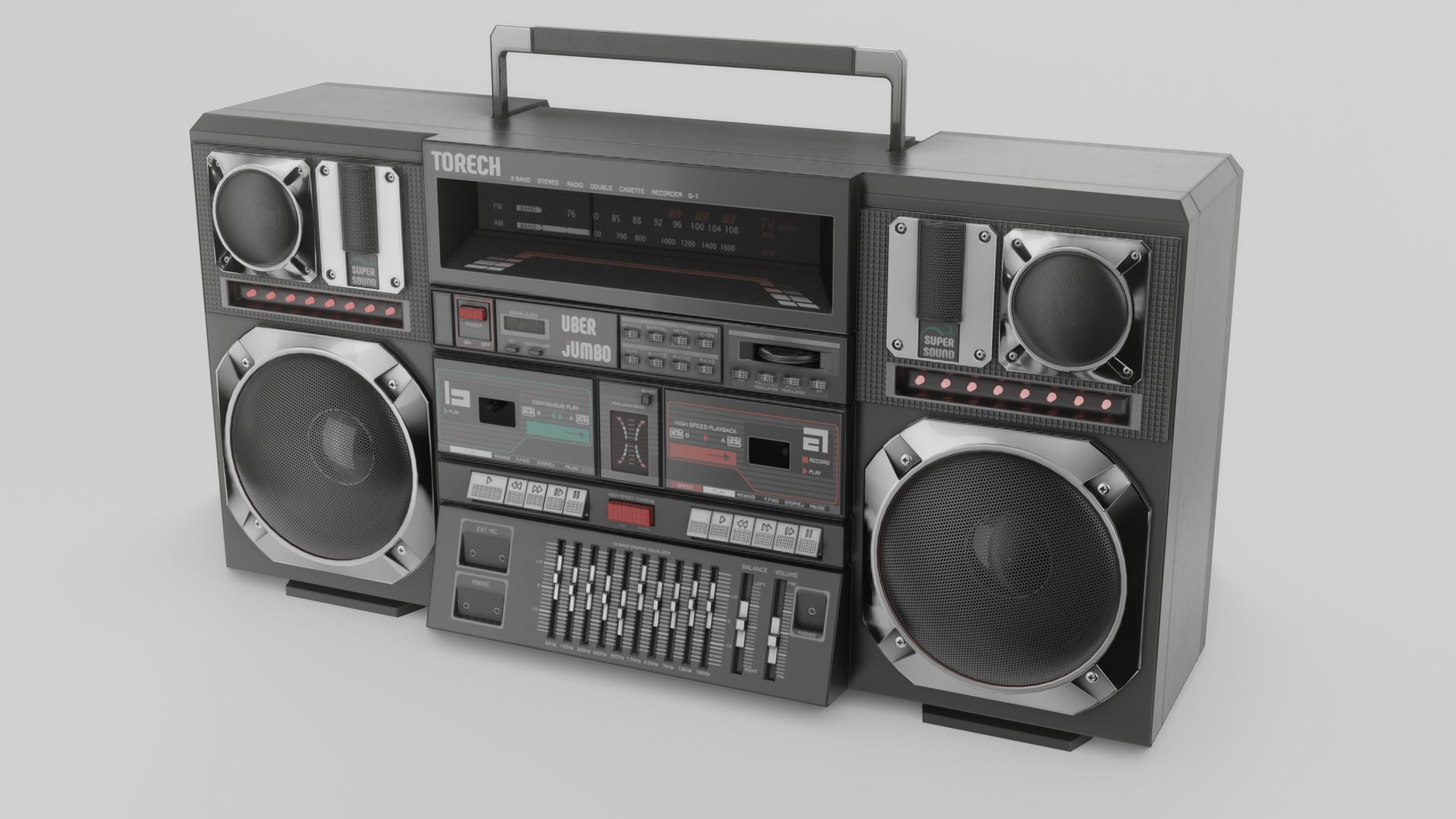 3D Retro Boombox - TurboSquid 1654256