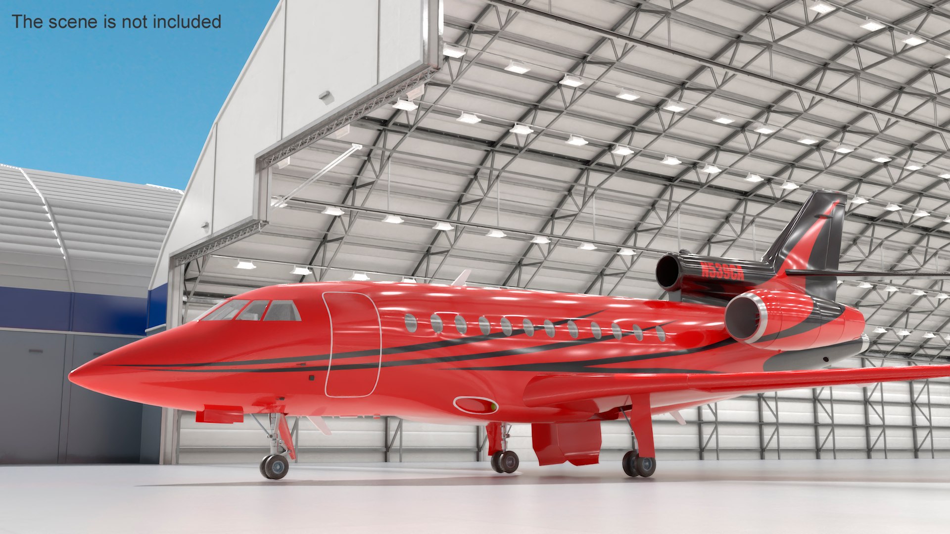 3D Business Jet Dassault Falcon 900 Red Model - TurboSquid 2384432