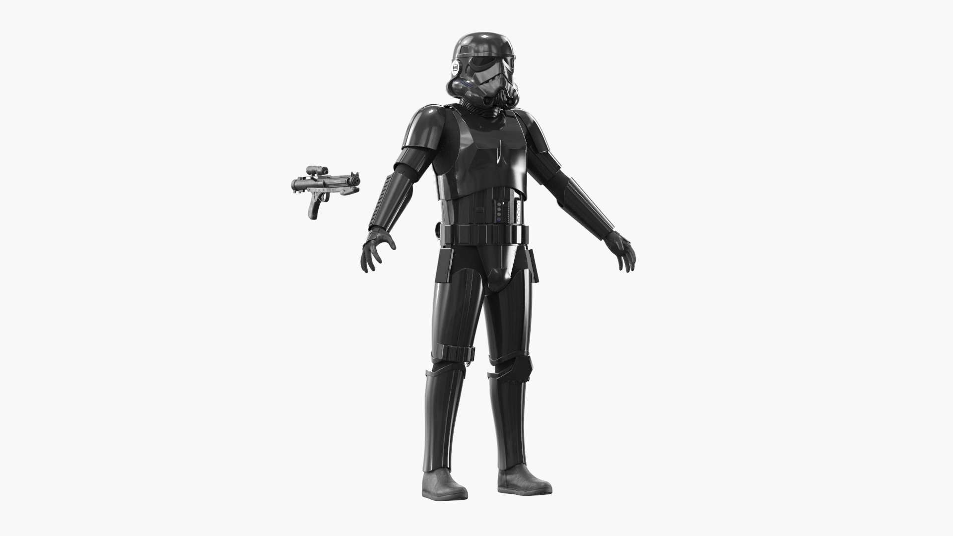 3D Star Wars Shadow Trooper And Blaster Rigged For Cinema 4D Model ...