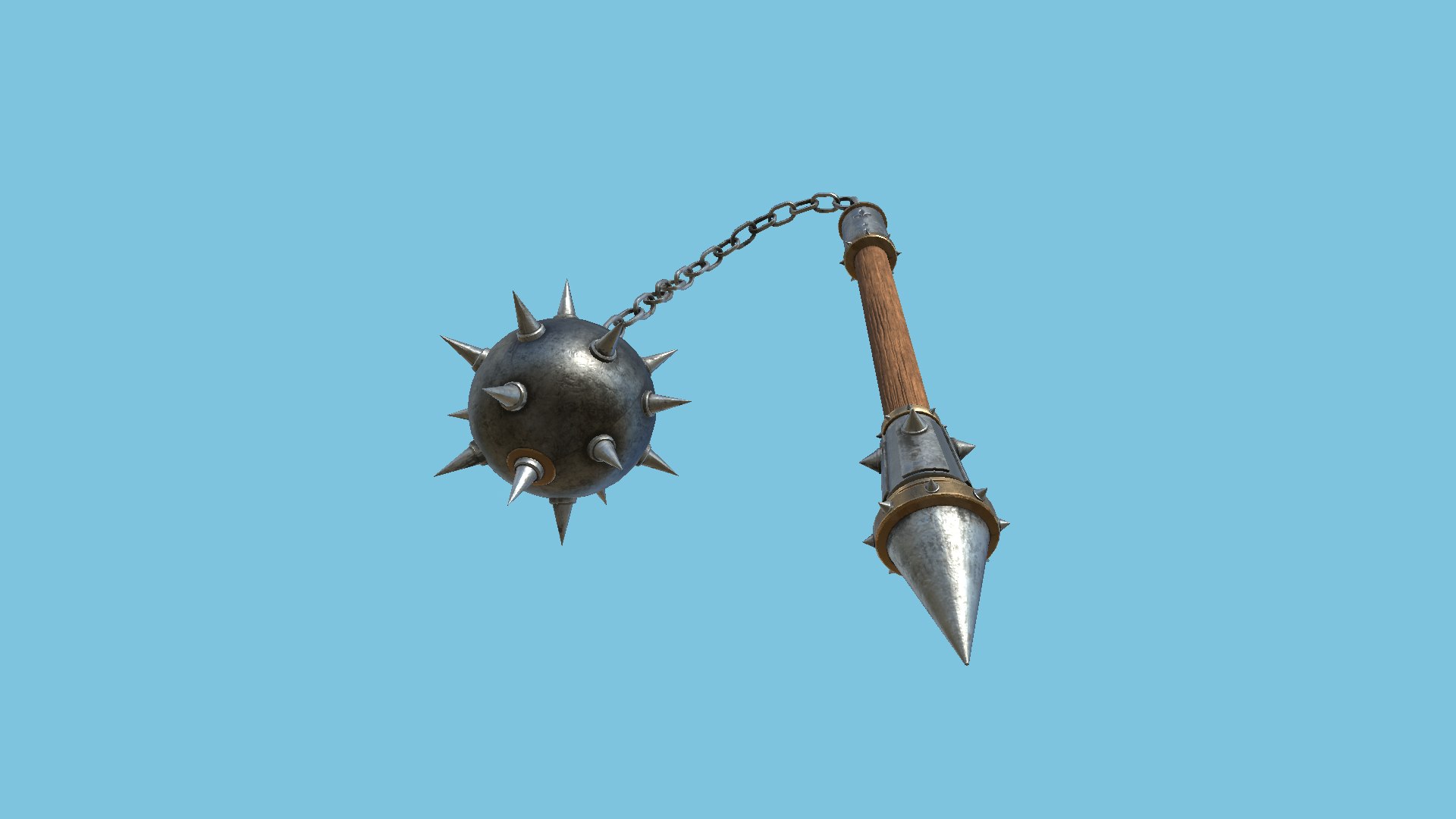 3D model Medieval Flail 02 Steel - Character Fantasy Weaponry ...
