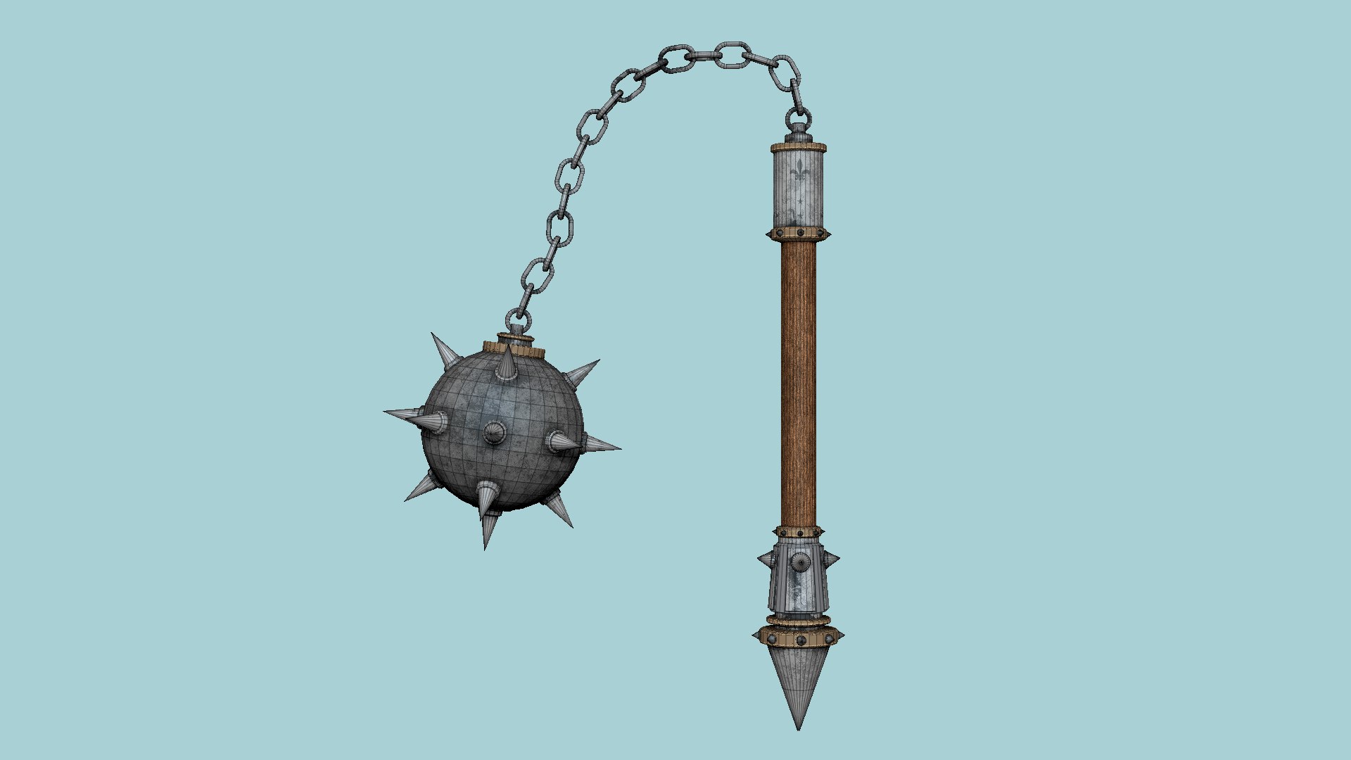 3D model Medieval Flail 02 Steel - Character Fantasy Weaponry ...
