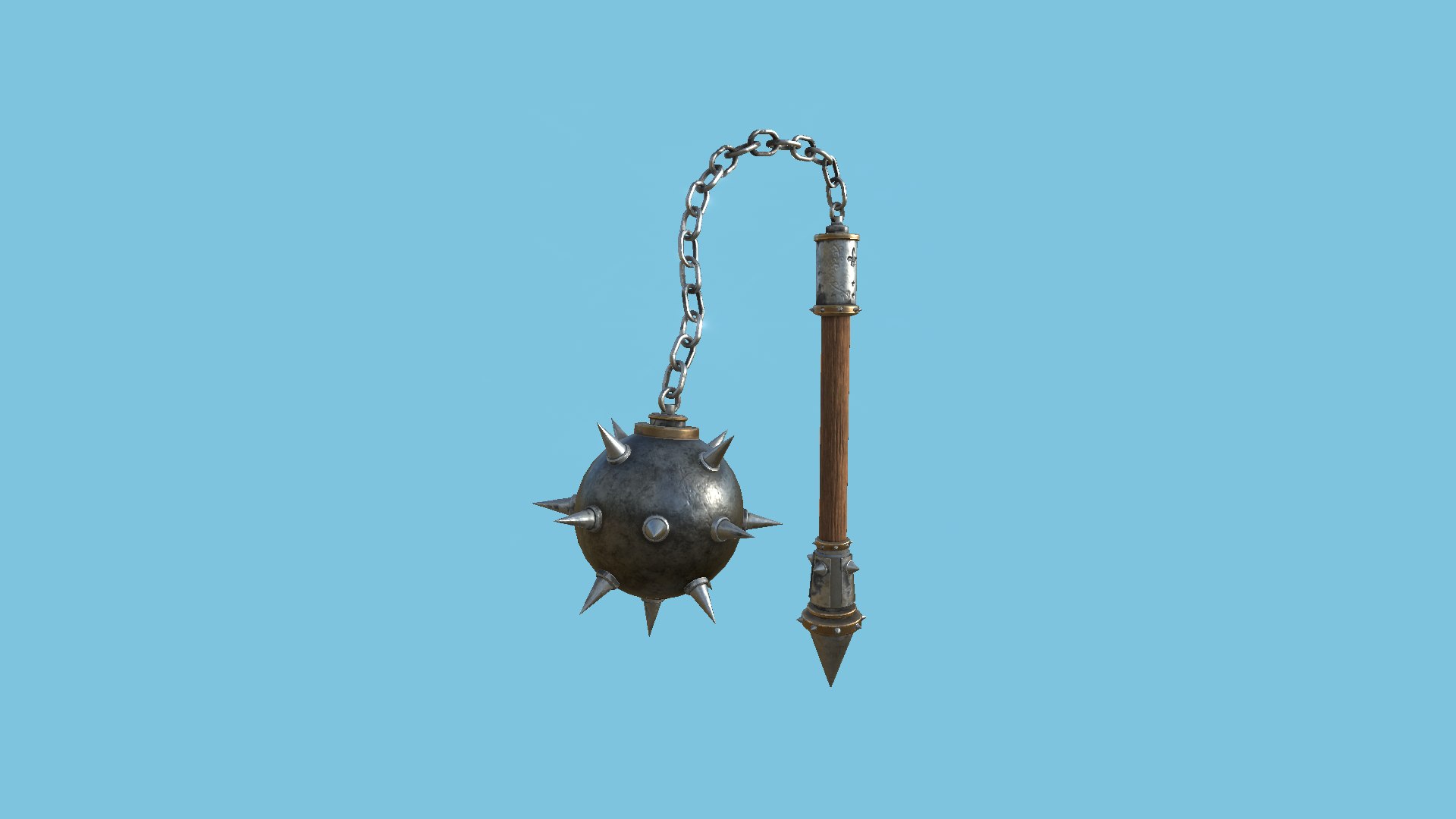 3D model Medieval Flail 02 Steel - Character Fantasy Weaponry ...