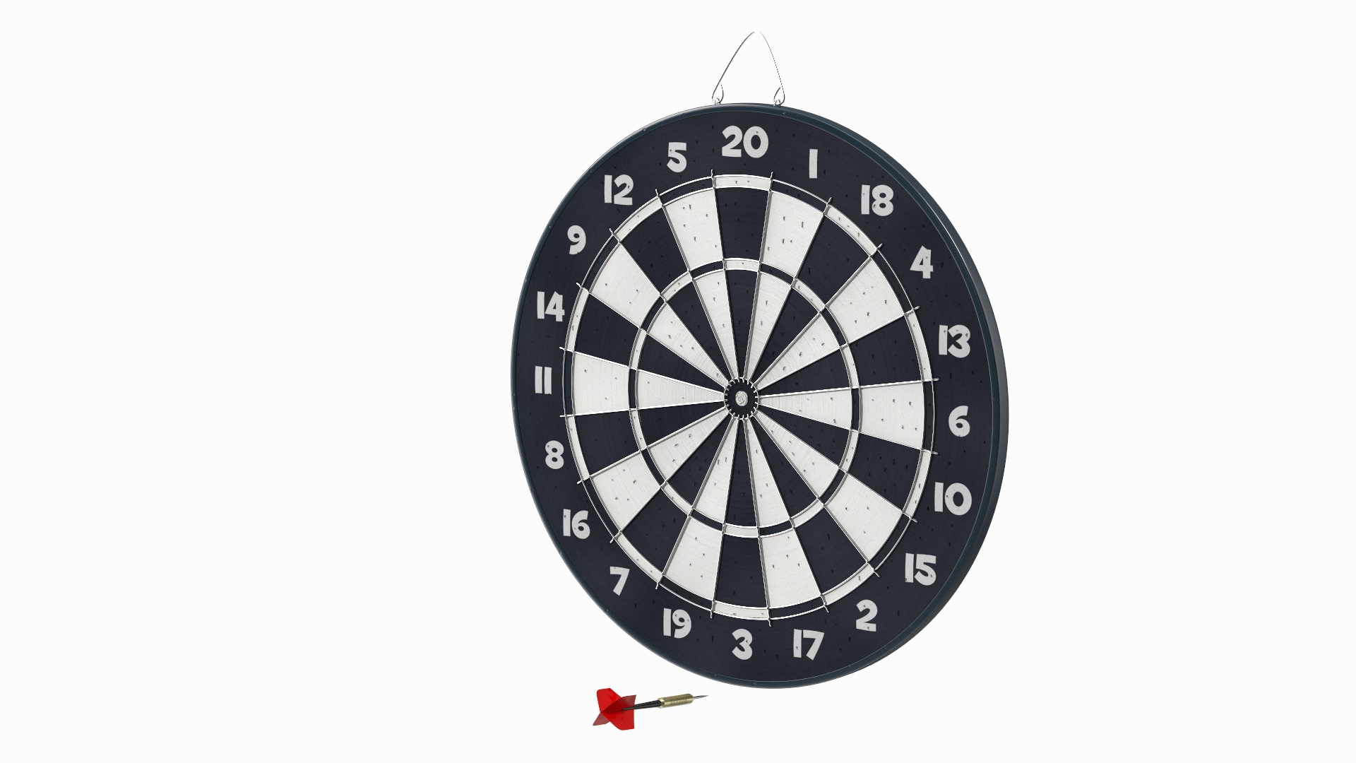 3D Classic Dartboard With Single Dart - TurboSquid 2243138