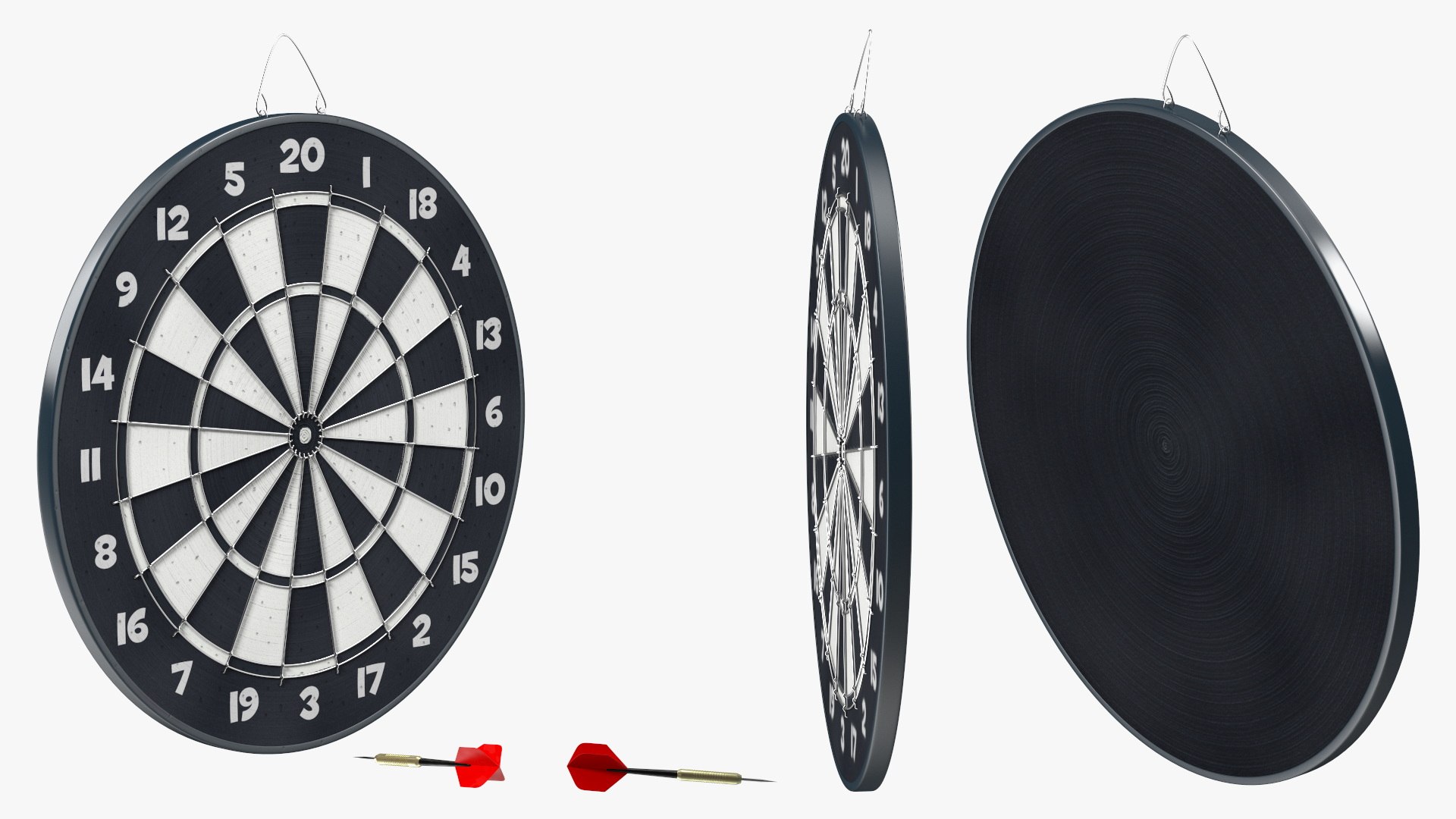 3D Classic Dartboard With Single Dart - TurboSquid 2243138