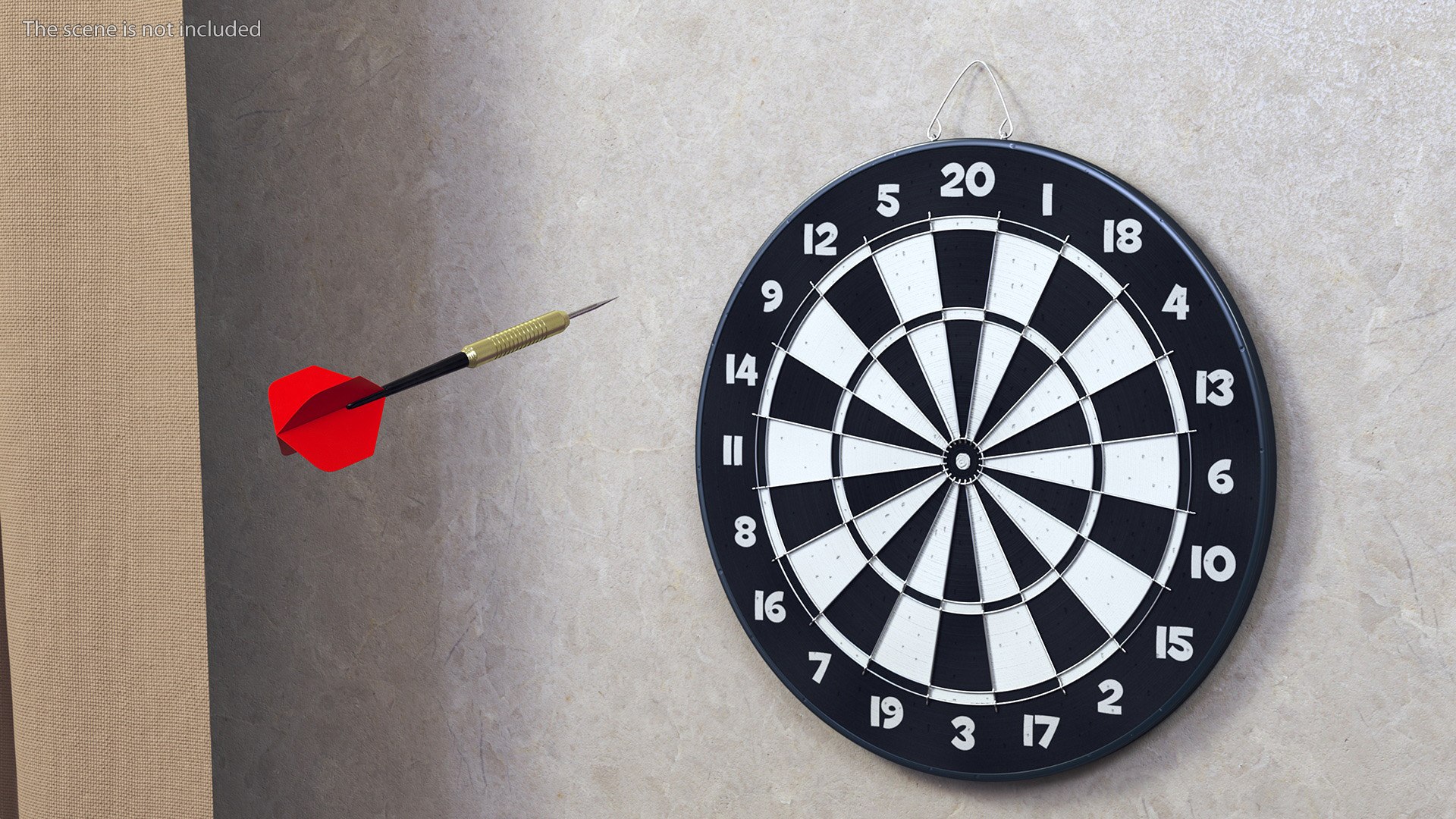 3D Classic Dartboard With Single Dart - TurboSquid 2243138