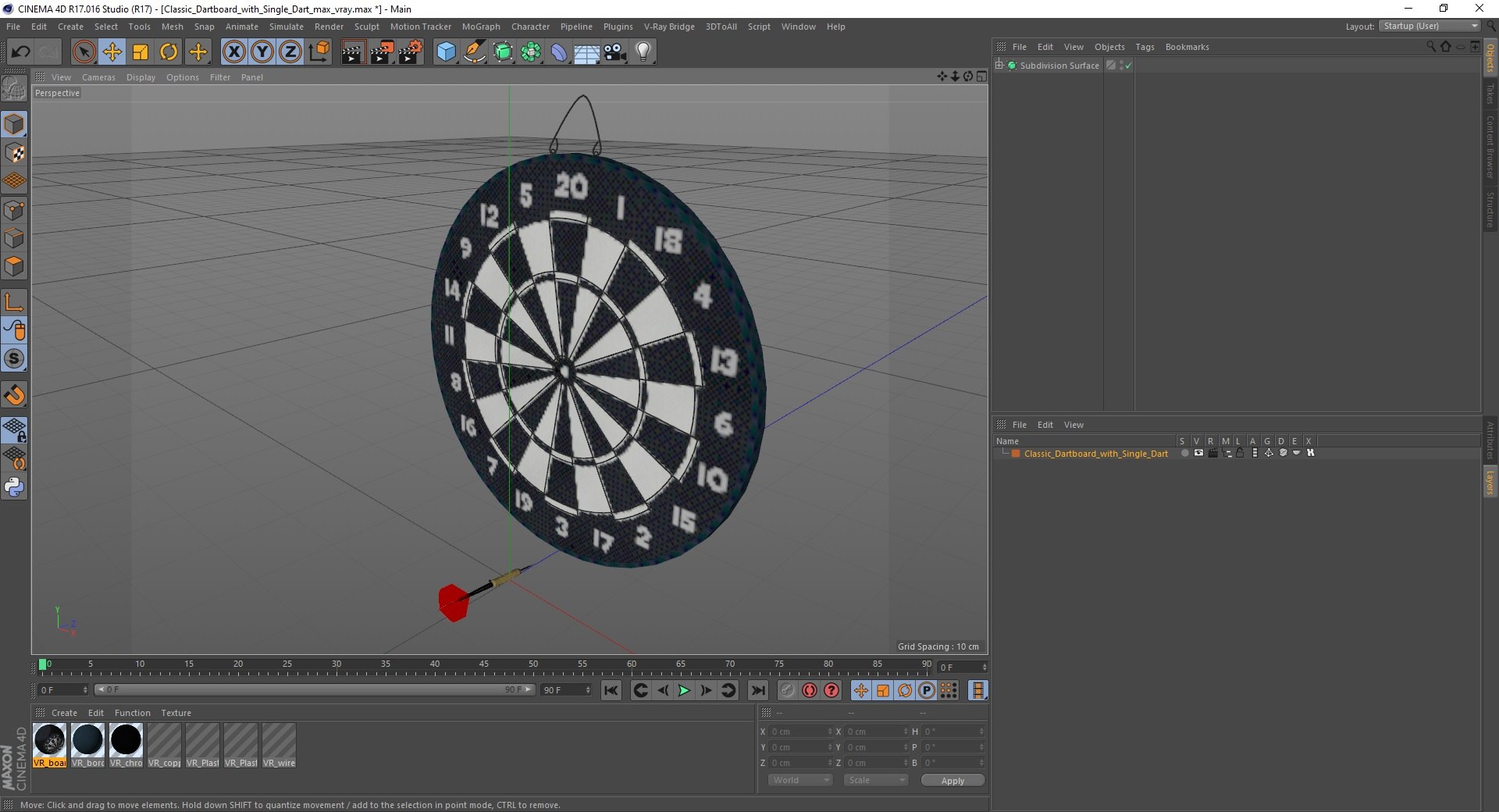3D Classic Dartboard With Single Dart - TurboSquid 2243138