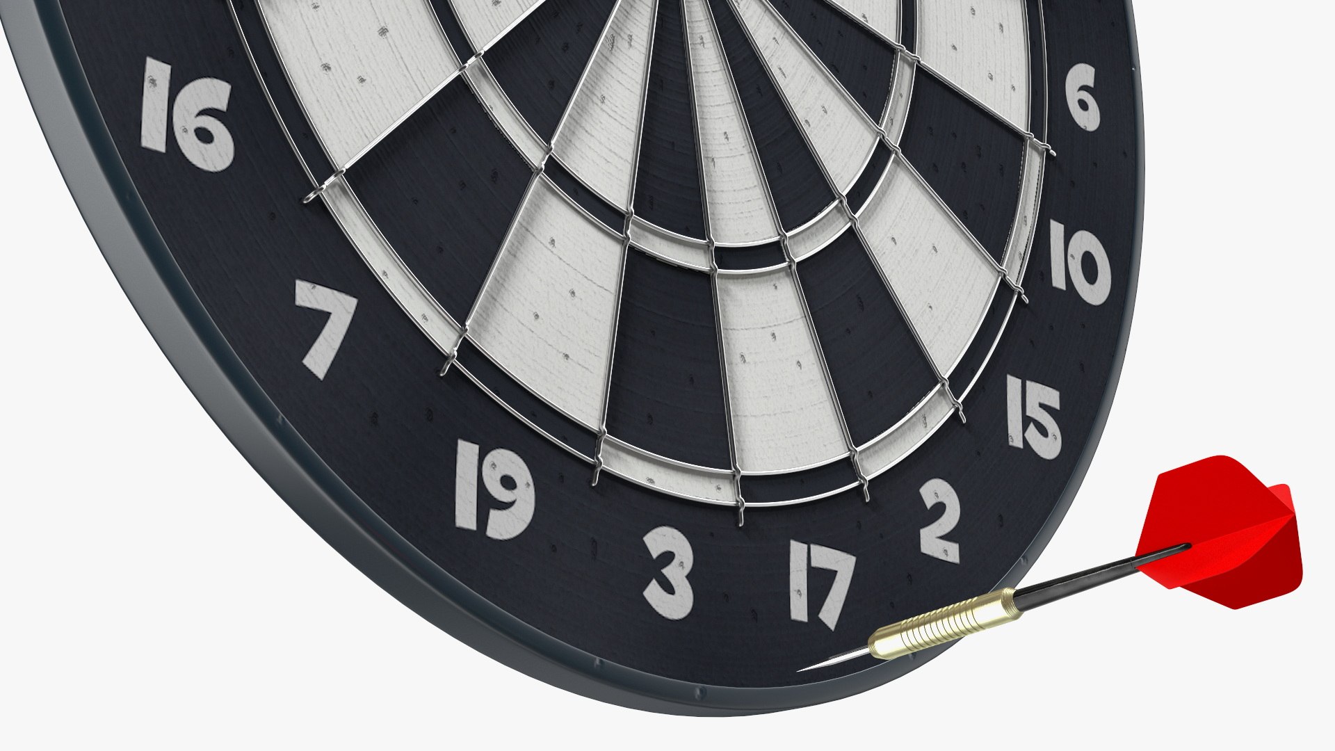 3D Classic Dartboard With Single Dart - TurboSquid 2243138