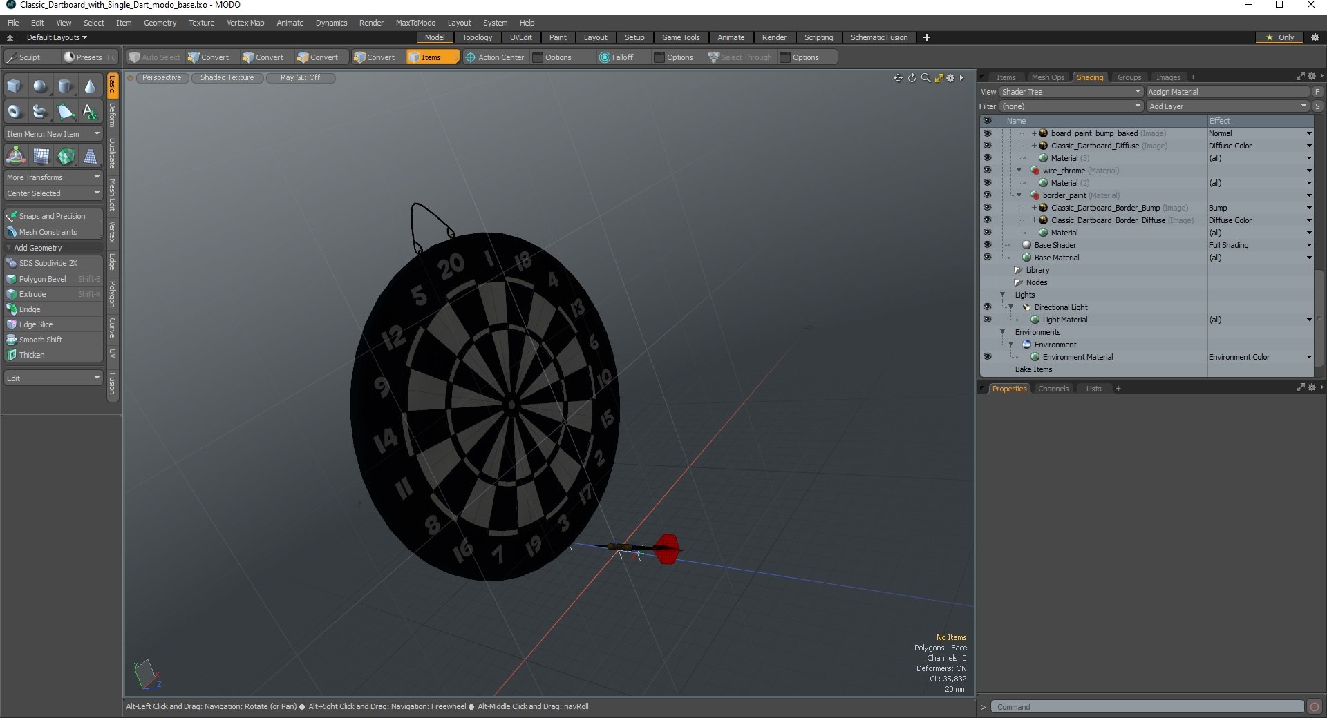 3D Classic Dartboard With Single Dart - TurboSquid 2243138