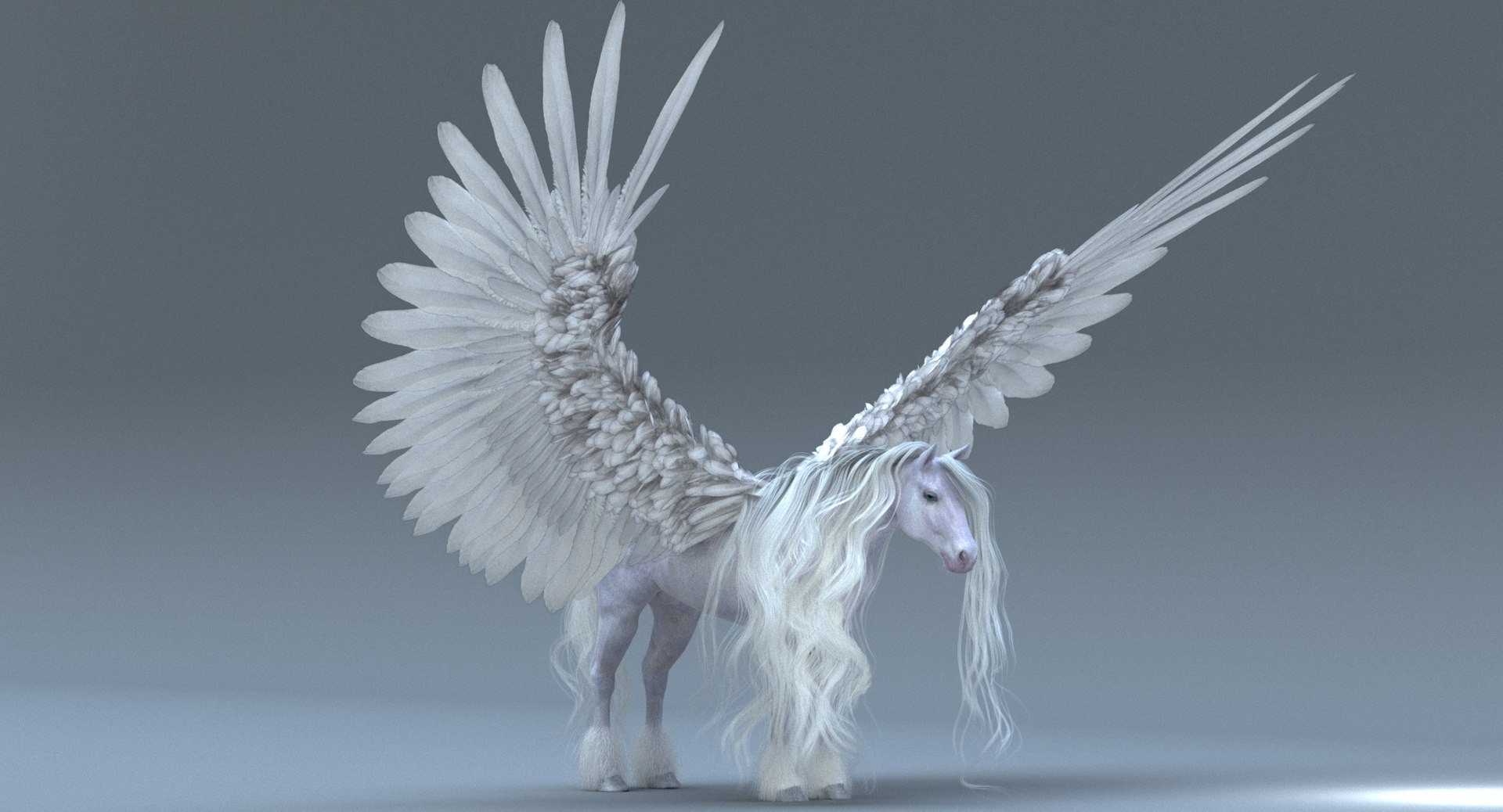 Pegasus Winged White Horse model - TurboSquid 1952331