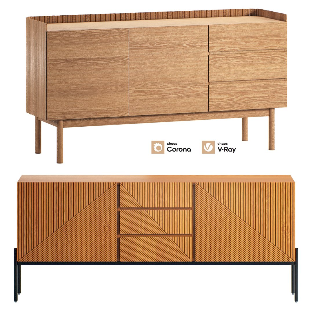 La Redoute Interieurs Sideboard Set 3 3D model - TurboSquid 2157544
