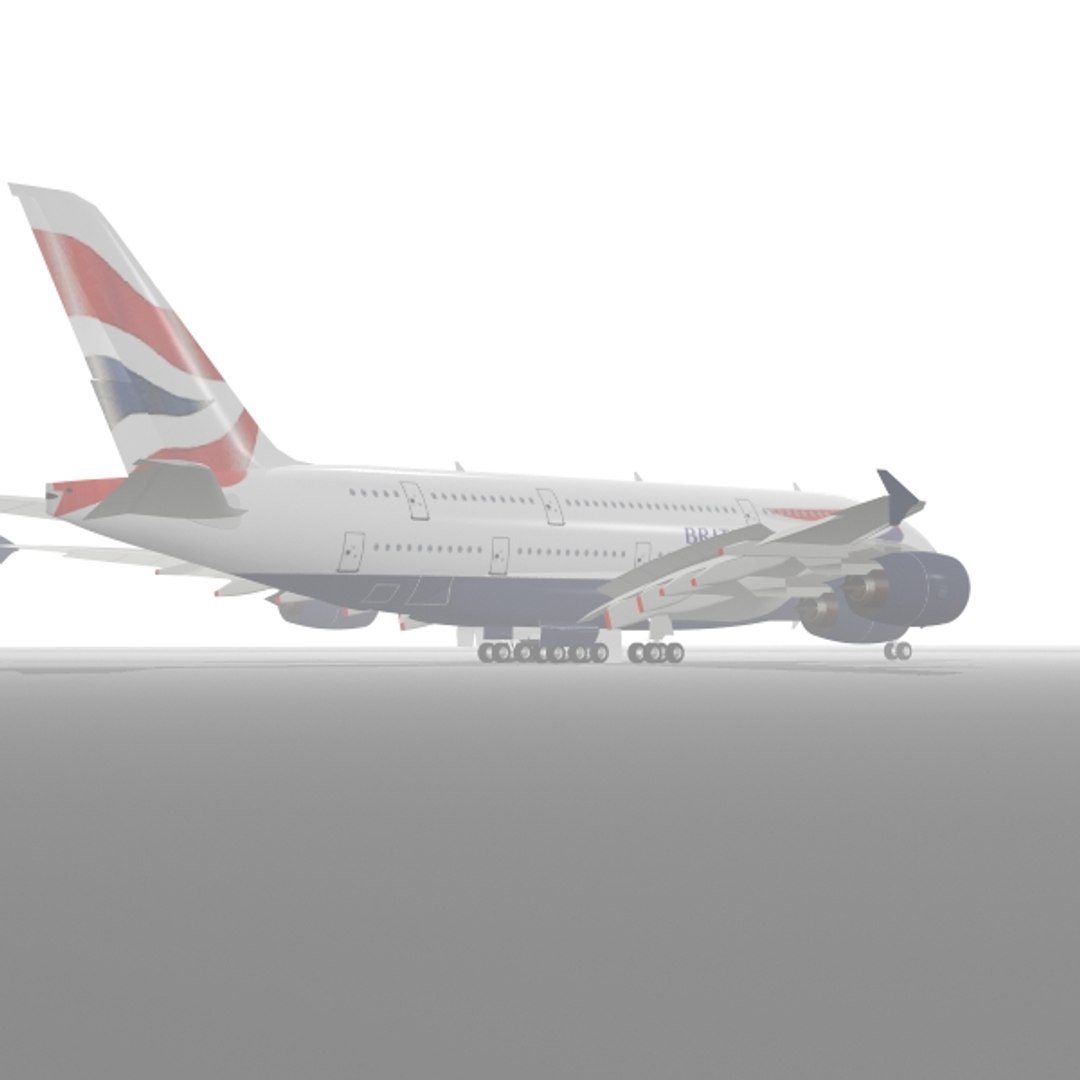 Airbus A380-800 British Airways 3d Model