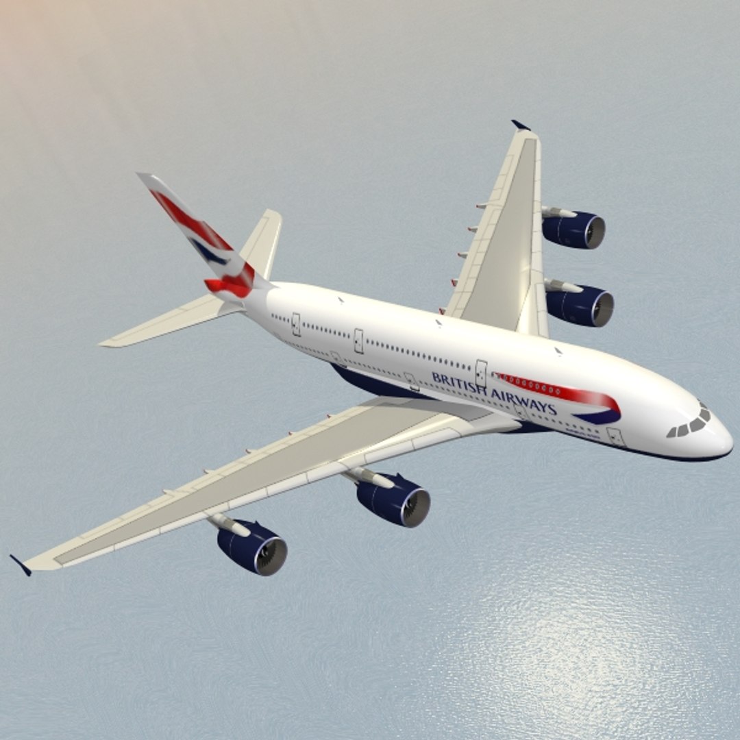 Airbus A380-800 British Airways 3d Model