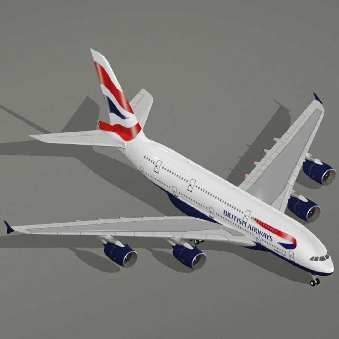 Airbus A380-800 British Airways 3d Model