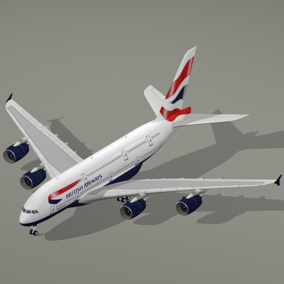 Airbus A380-800 British Airways 3d Model