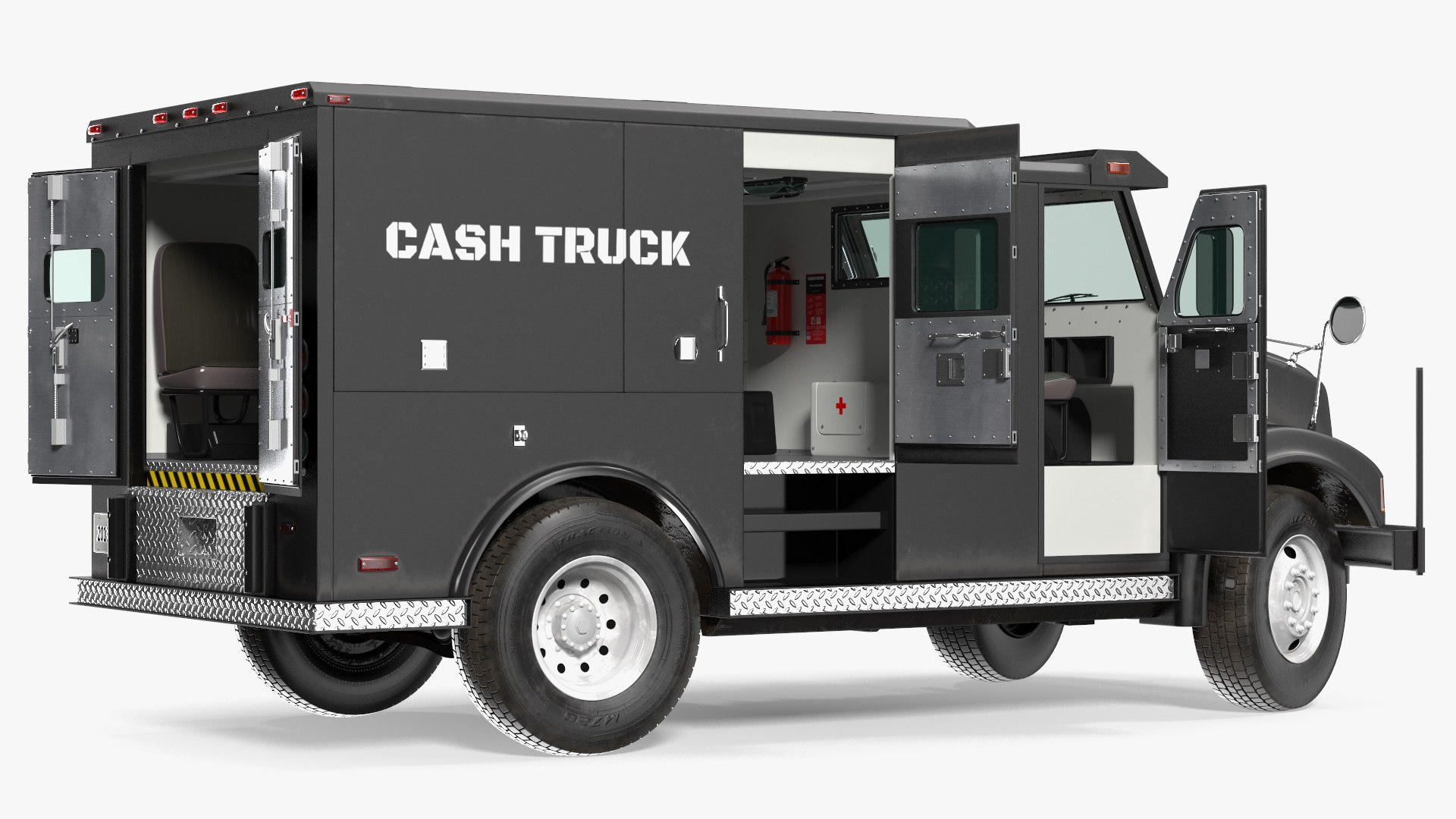 Armored Cash Transport Car Black Rigged 3D model - TurboSquid 1935082