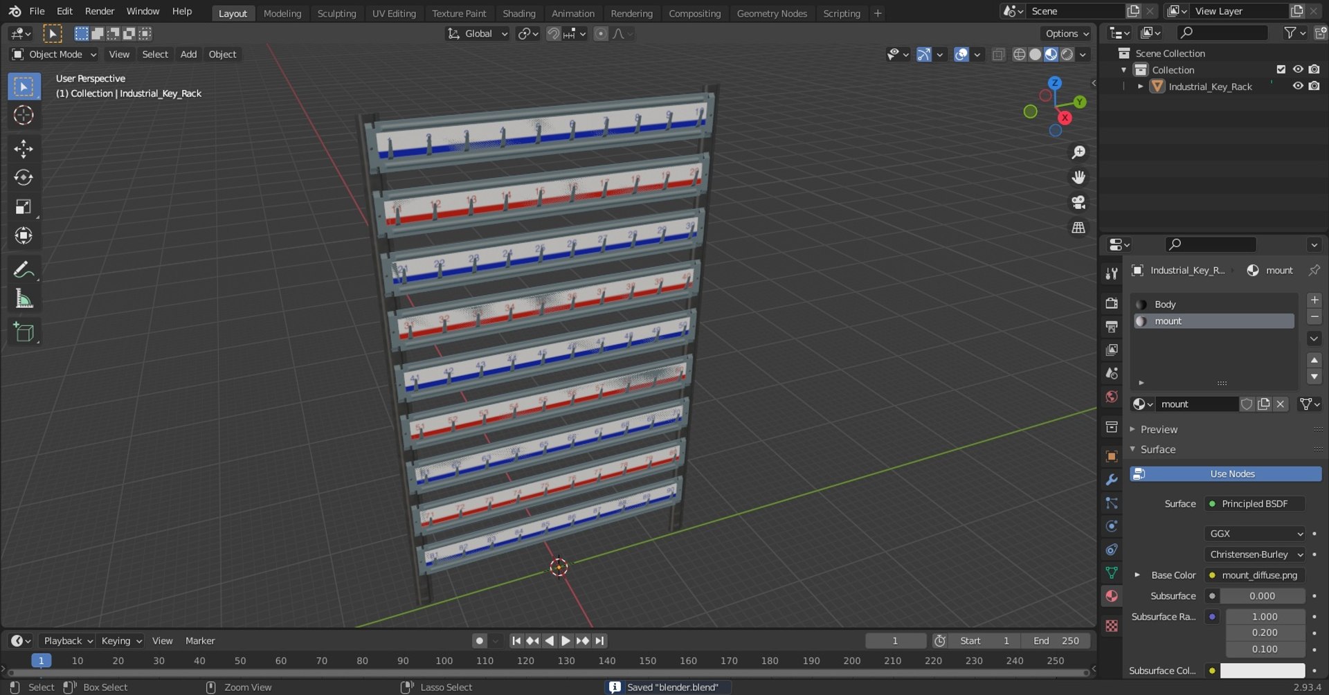 Industrial Key Rack 3D Model - TurboSquid 1828162