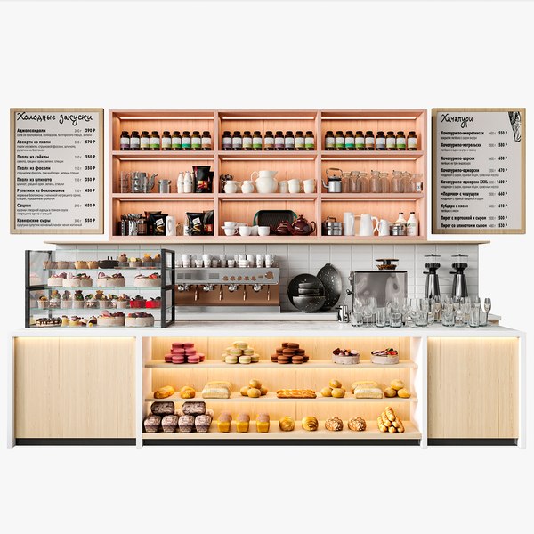 modelo 3d Diseño de una cafetería en un centro comercial. - TurboSquid ...