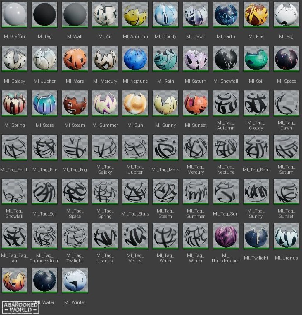 3D Graffiti Pack Decals II For UE4 And Unity Model - TurboSquid 1861439