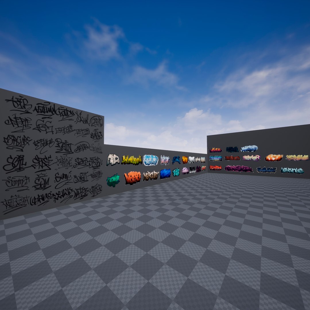 3D Graffiti Pack Decals II For UE4 And Unity Model - TurboSquid 1861439