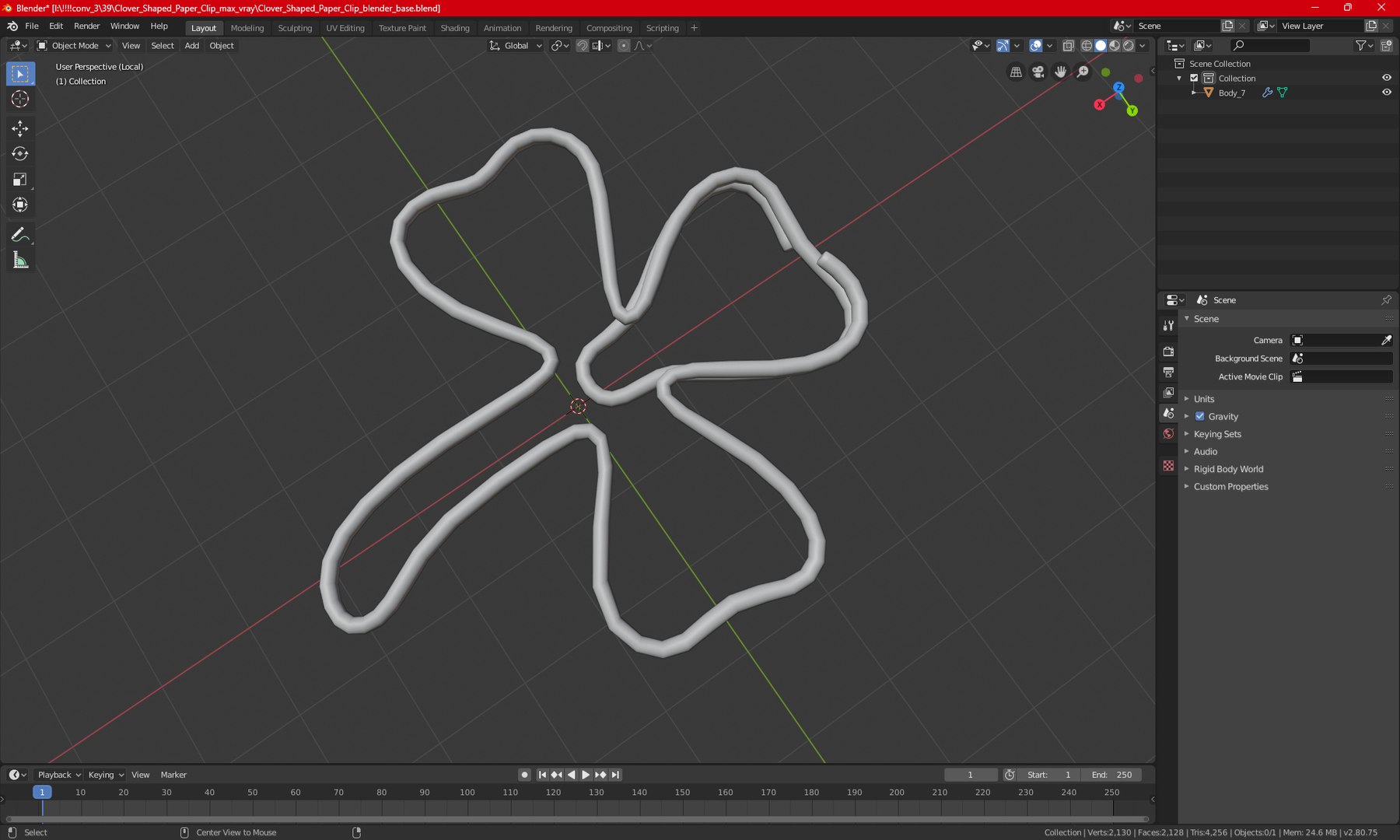 3D Clover Shaped Paper Clip - TurboSquid 2191744