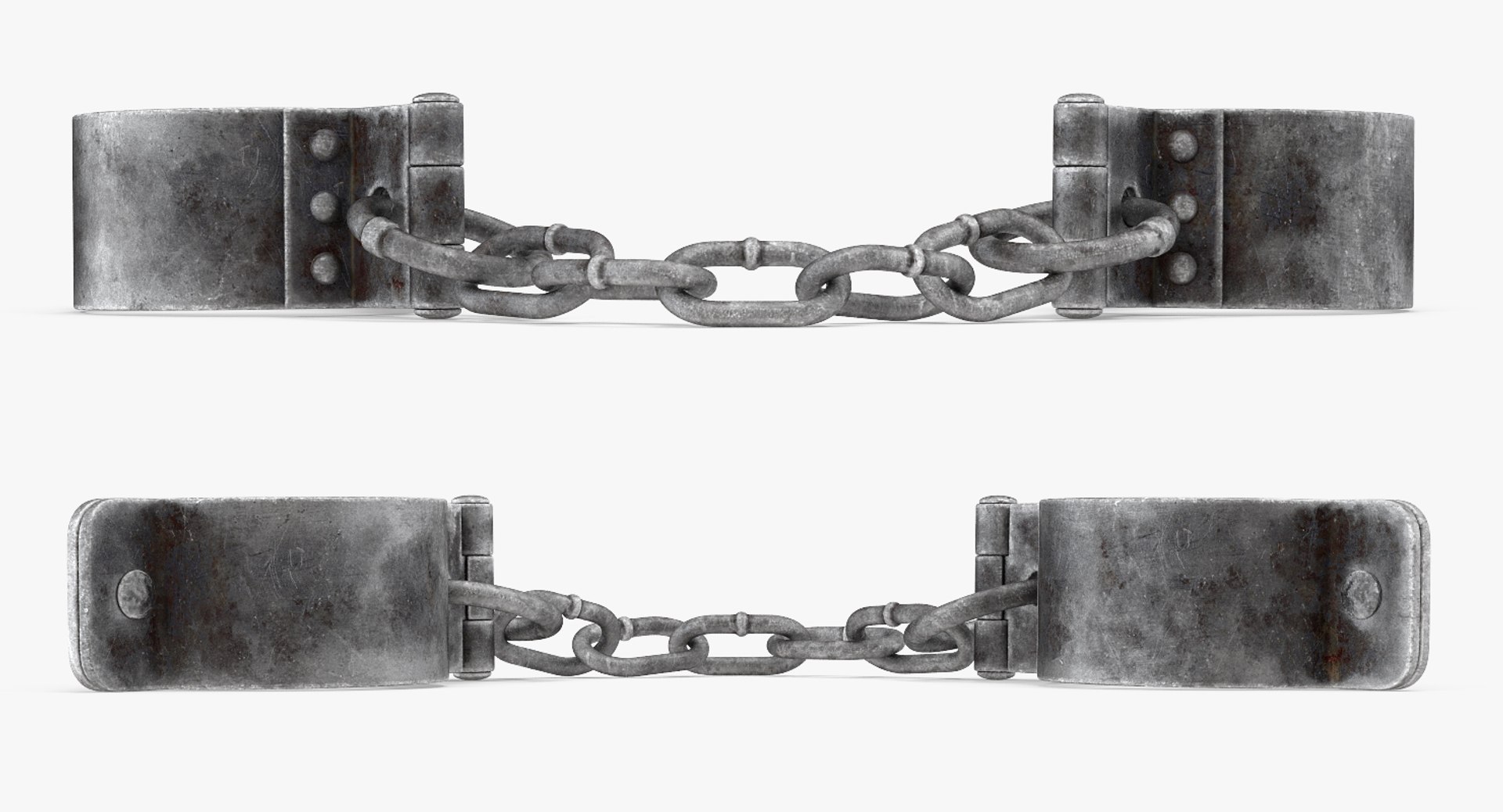 3d Old Prisoners Leg Shackles Model