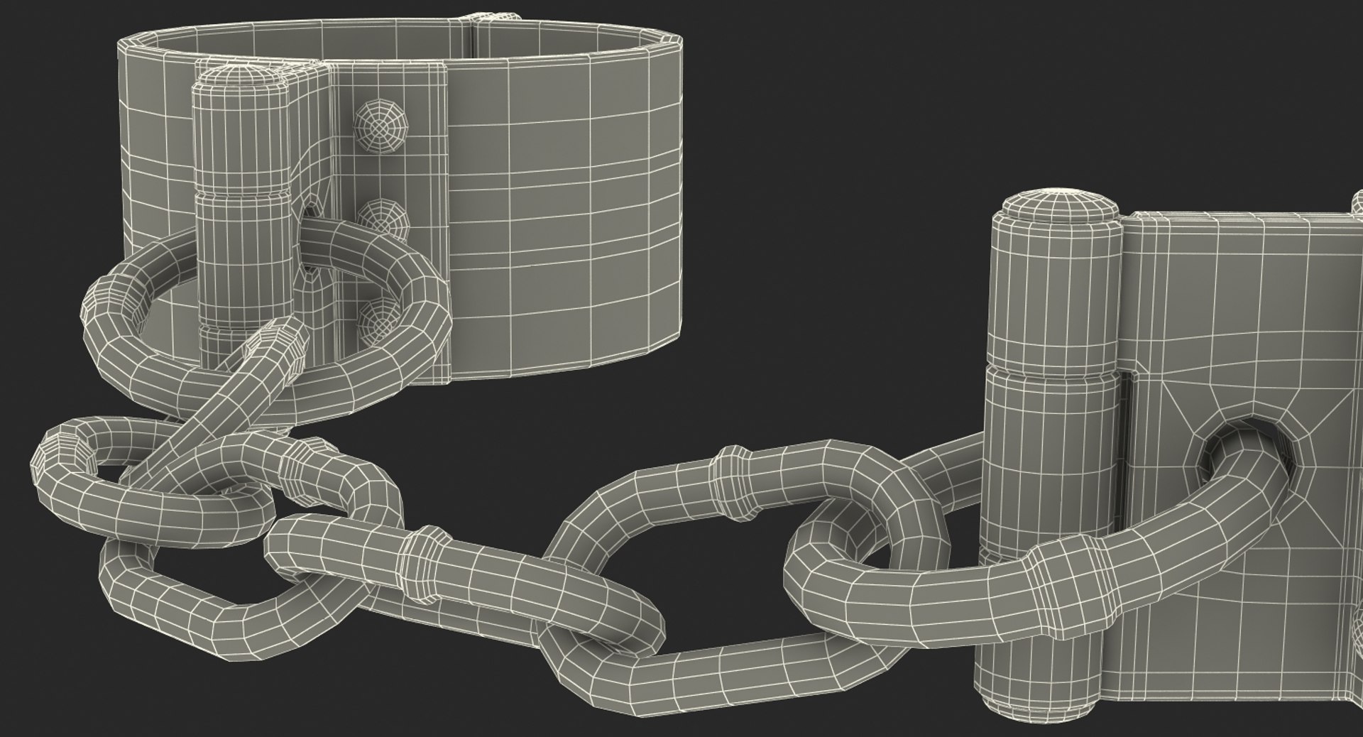 3d Old Prisoners Leg Shackles Model