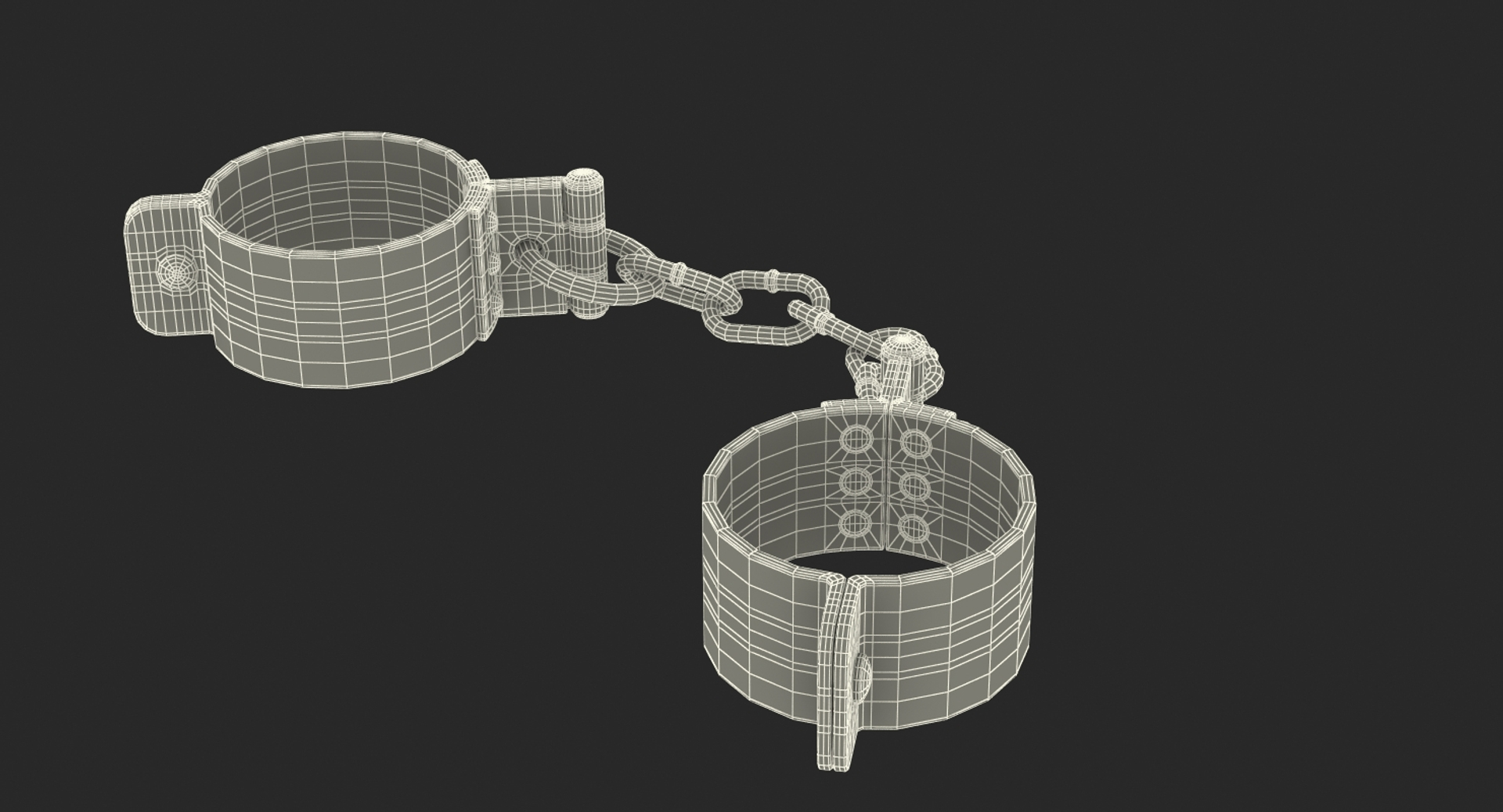 3d Old Prisoners Leg Shackles Model