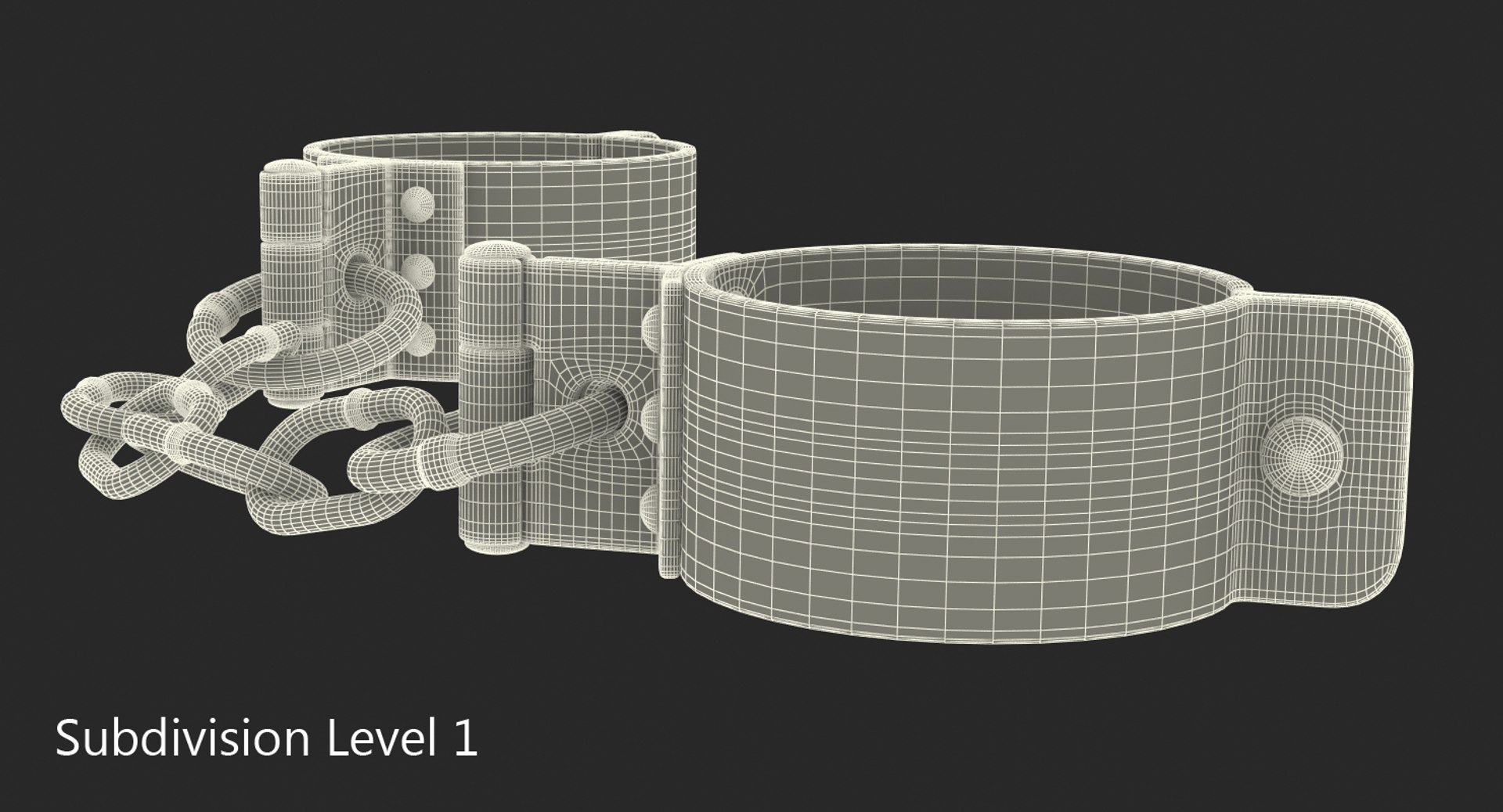 3d Old Prisoners Leg Shackles Model