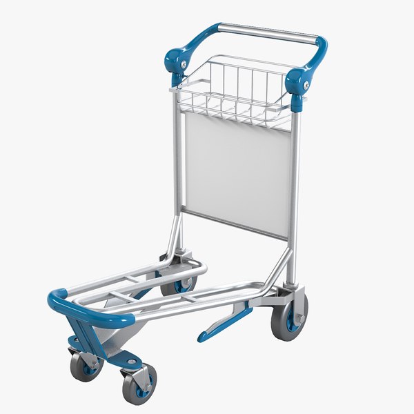 3d model loaded baggage cart