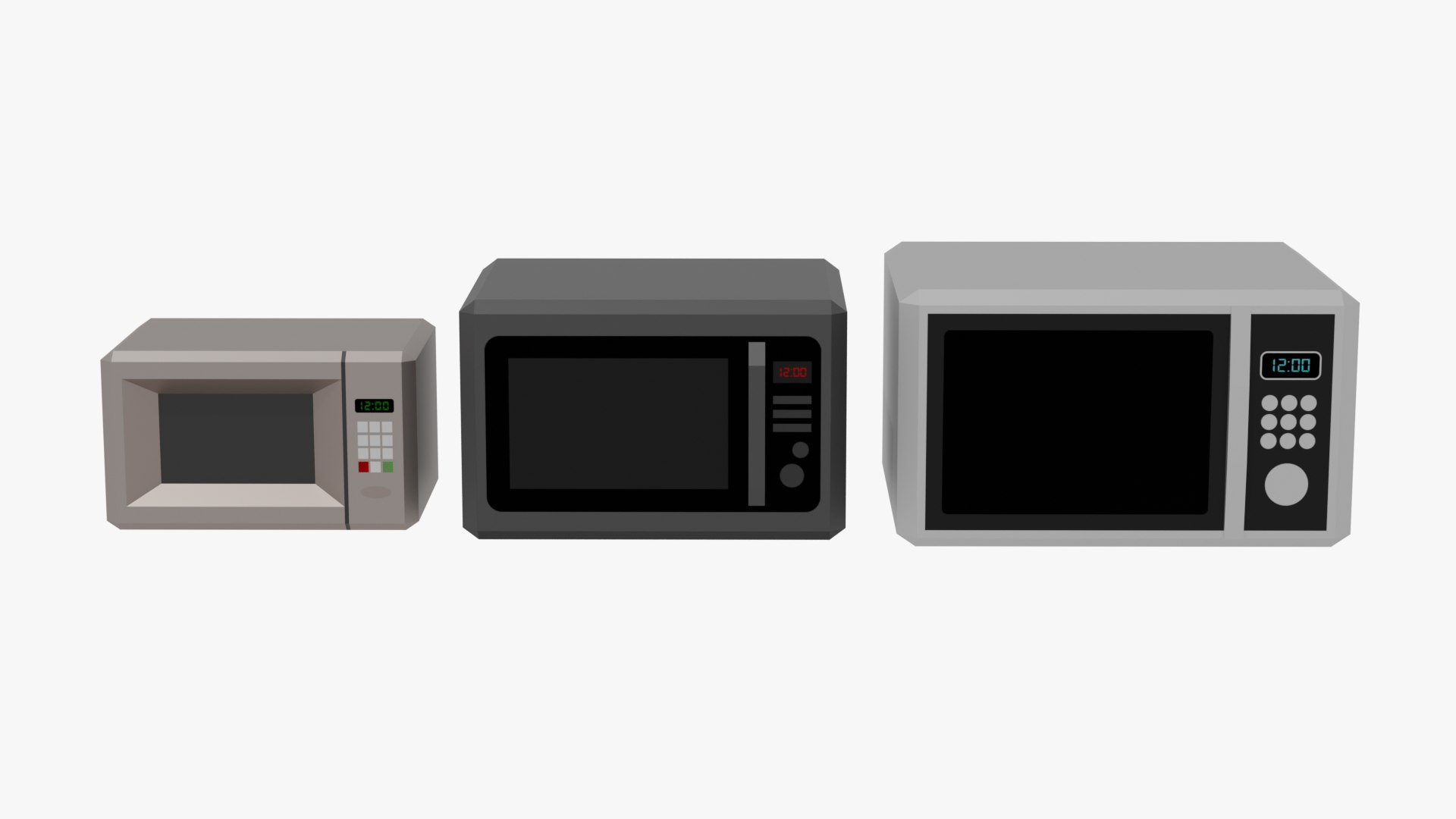 3D Low Poly Microwaves Set - TurboSquid 2001370