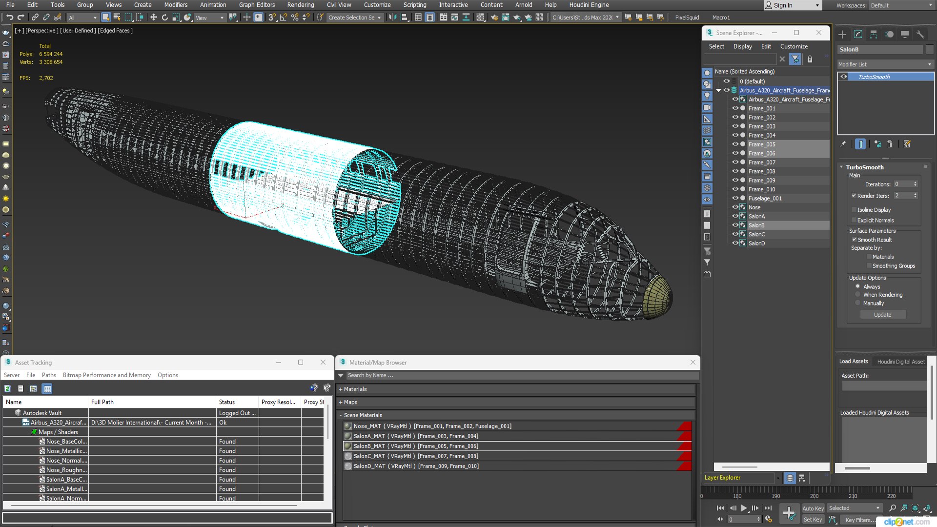 3D Model Airbus A320 Aircraft Fuselage Frame - TurboSquid 2506762