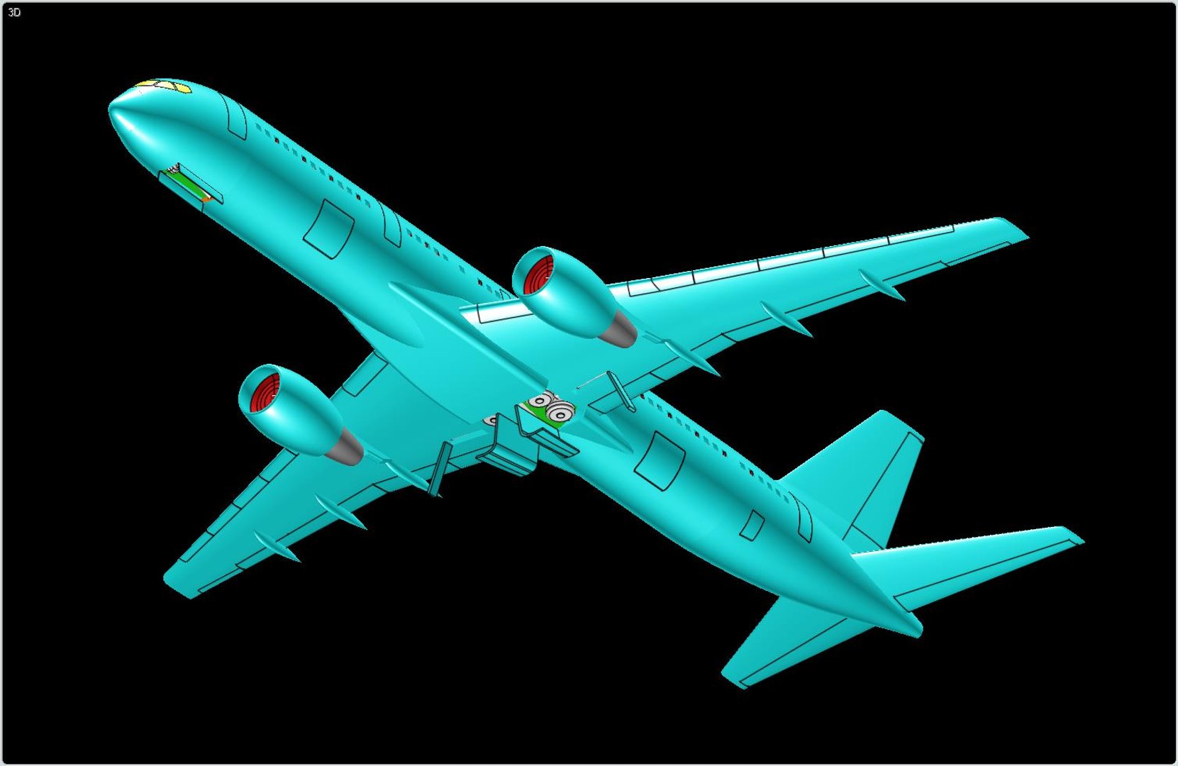 3d c-32 transport aircraft solid model