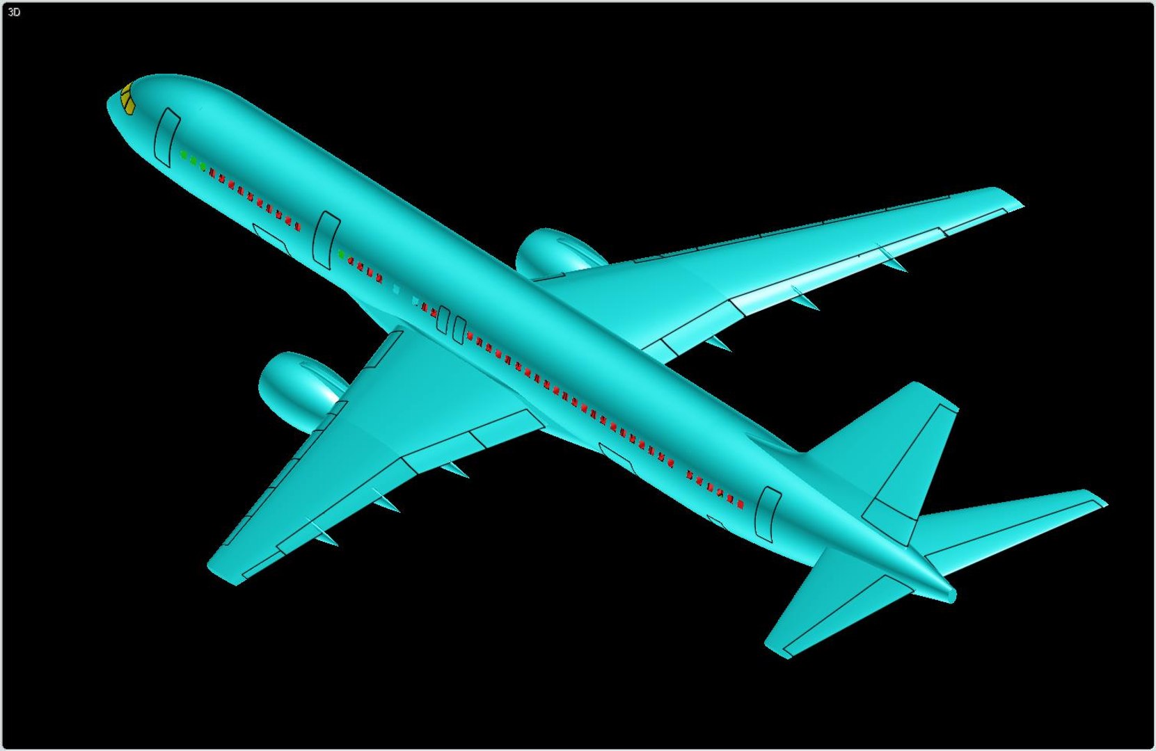 3d c-32 transport aircraft solid model