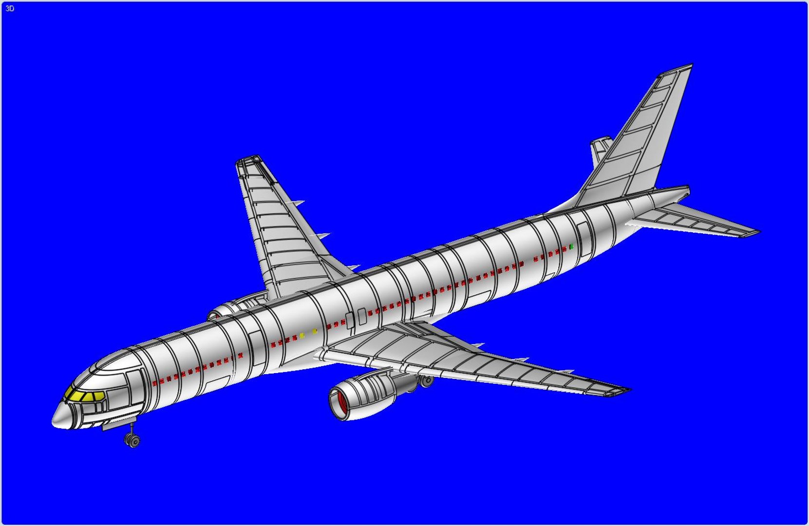 3d c-32 transport aircraft solid model
