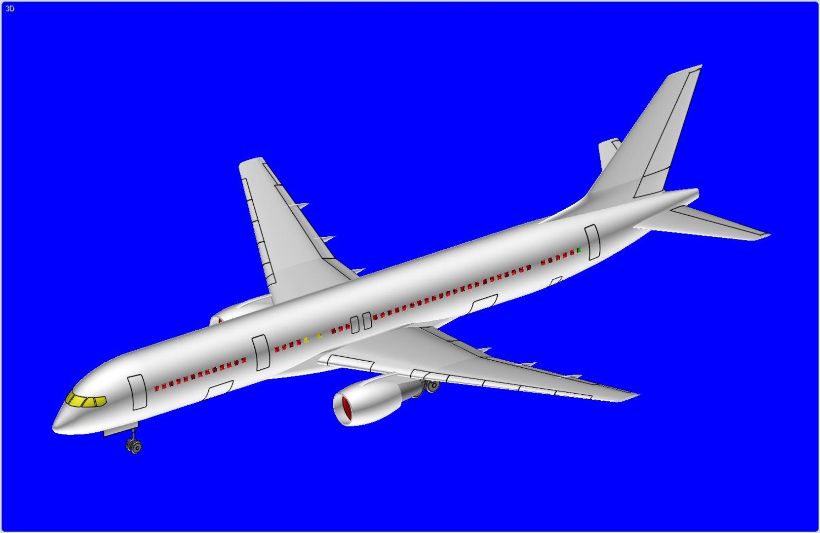 3d c-32 transport aircraft solid model