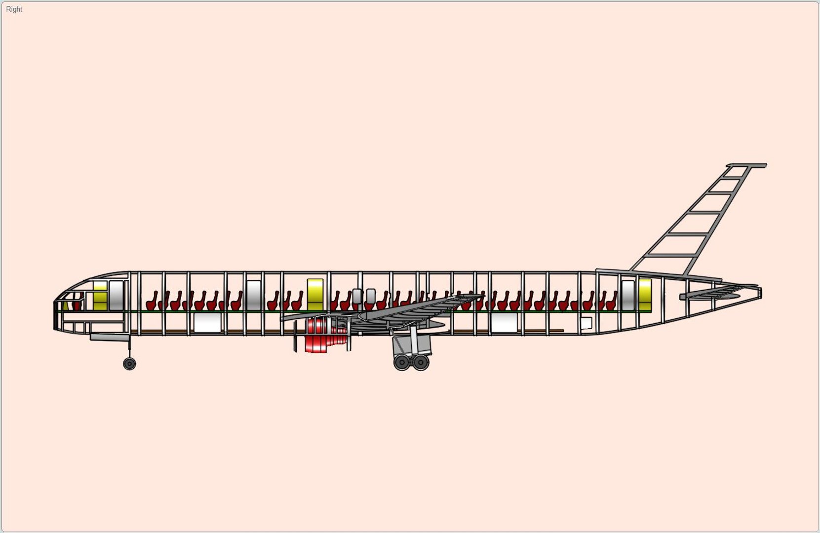 3d c-32 transport aircraft solid model