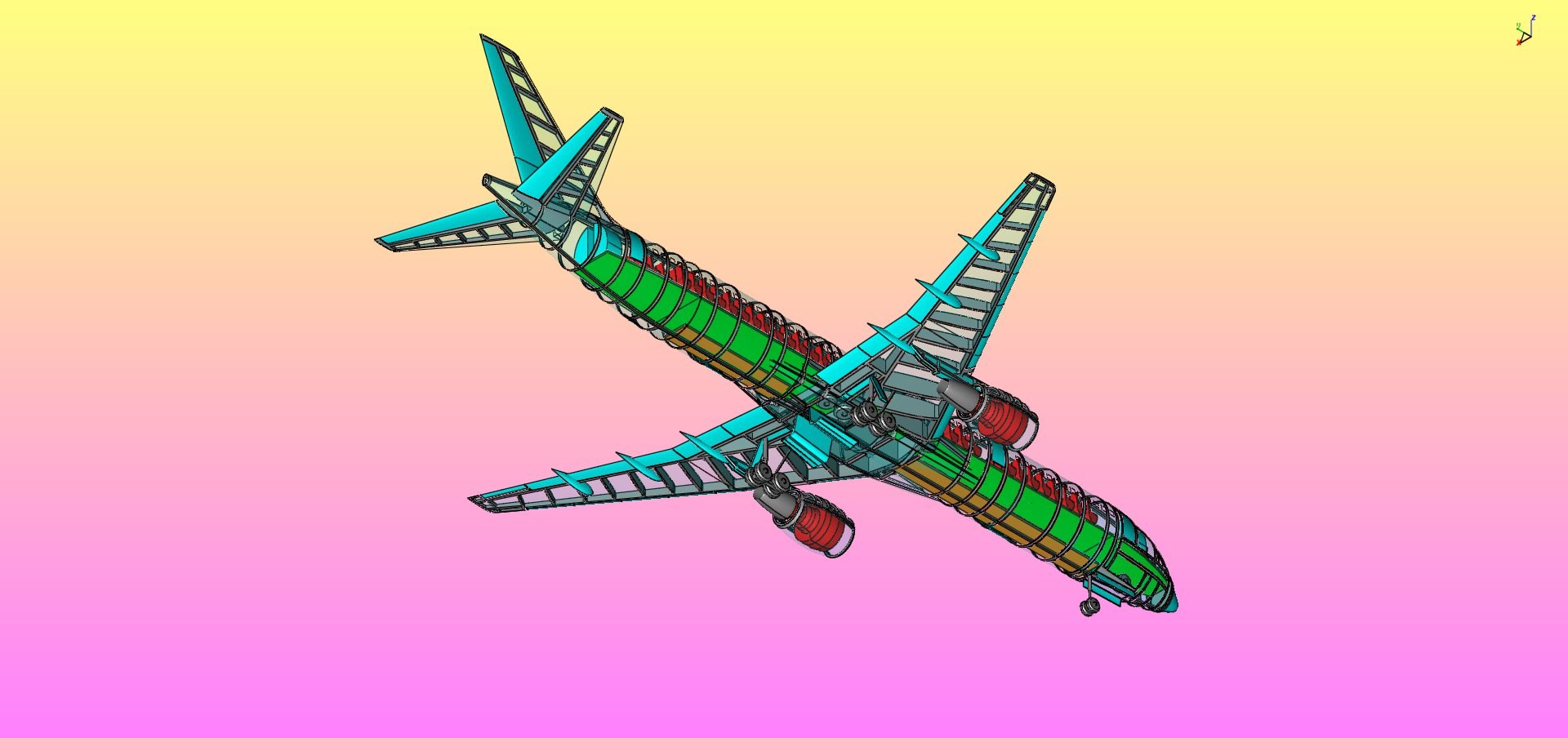 3d c-32 transport aircraft solid model