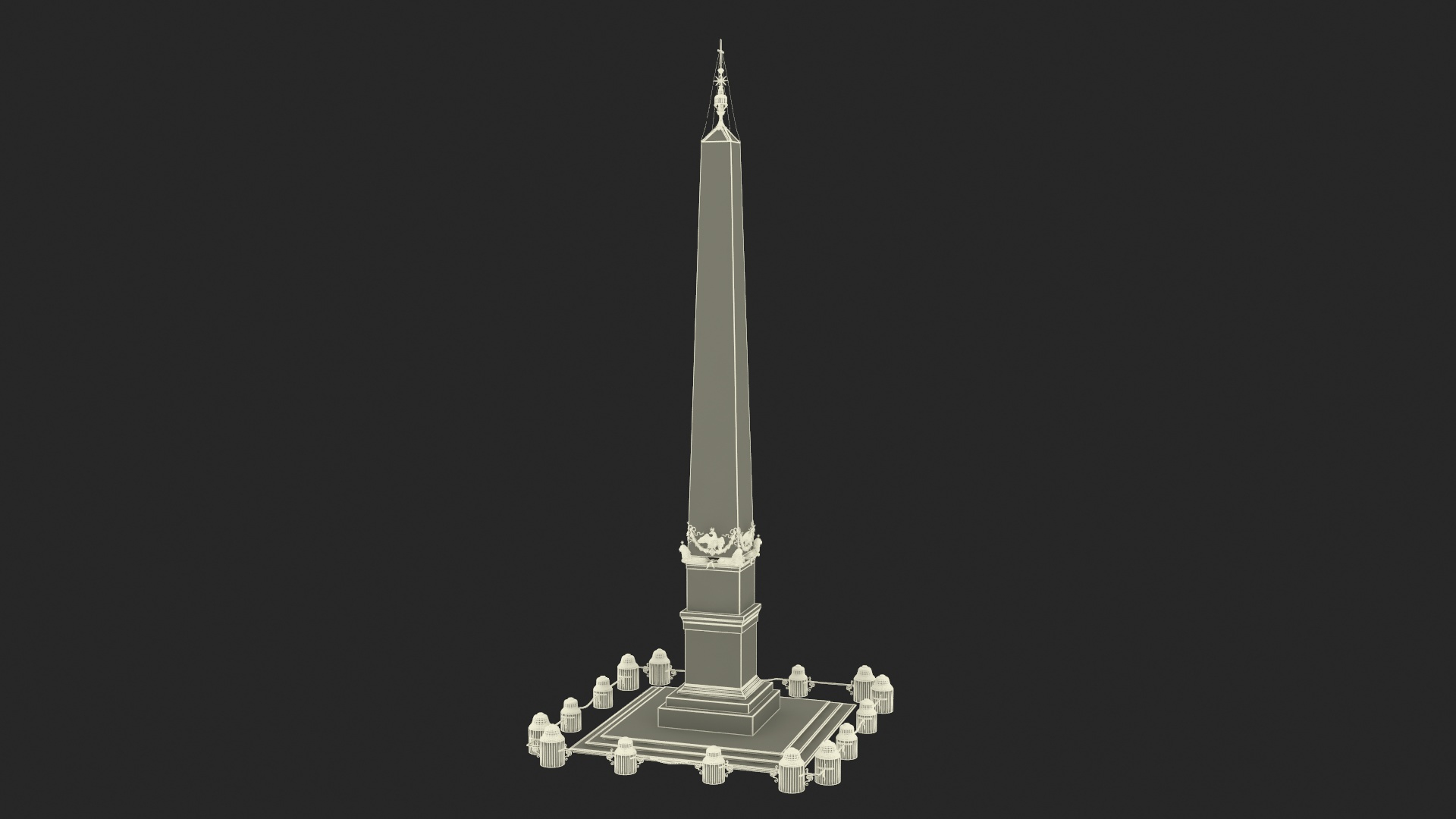 3D Vatican Obelisk With Railing - TurboSquid 2352536