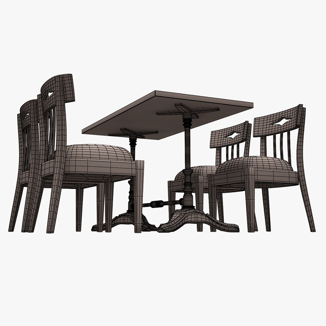 cafe dinner set 3d max