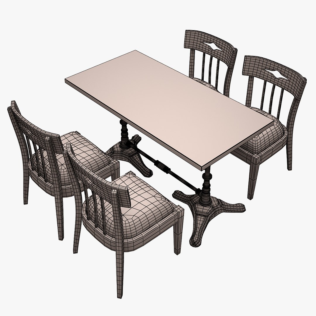 cafe dinner set 3d max