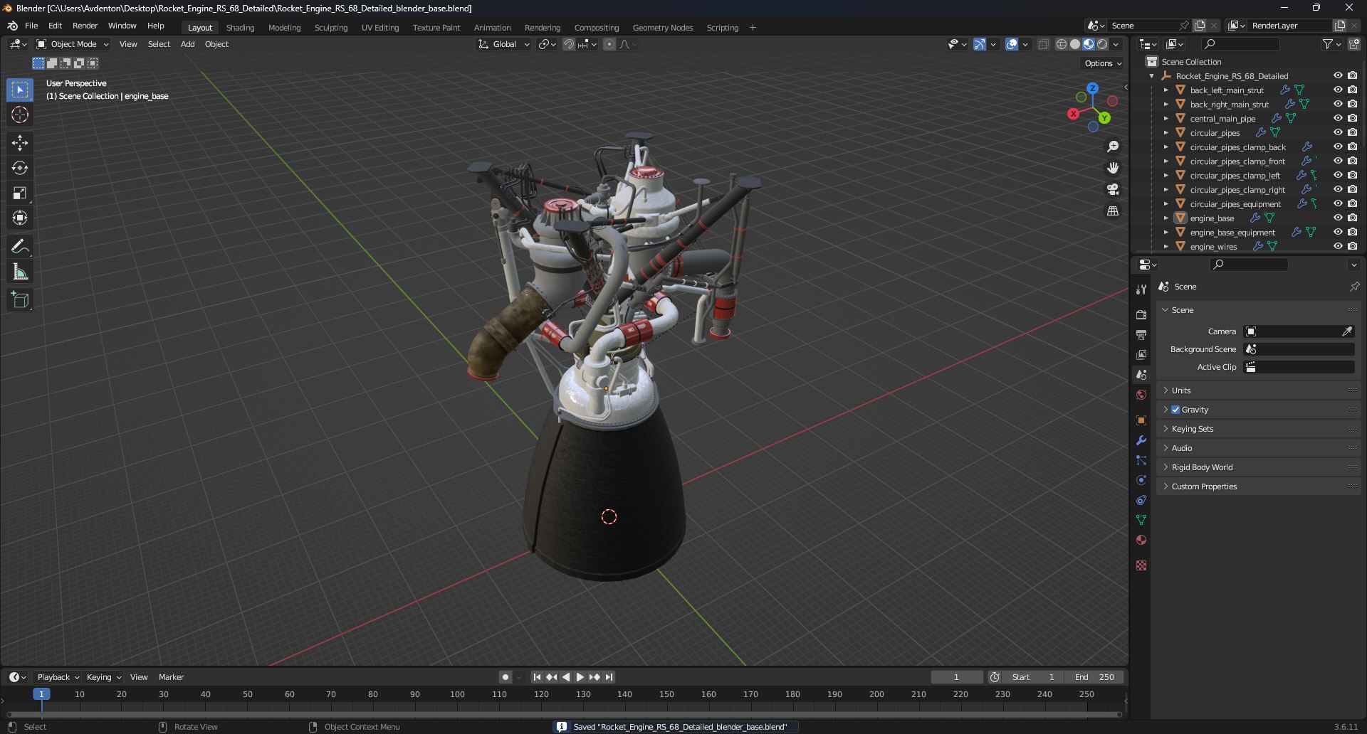 3D Rocket Engine RS 68 Detailed - TurboSquid 2304654