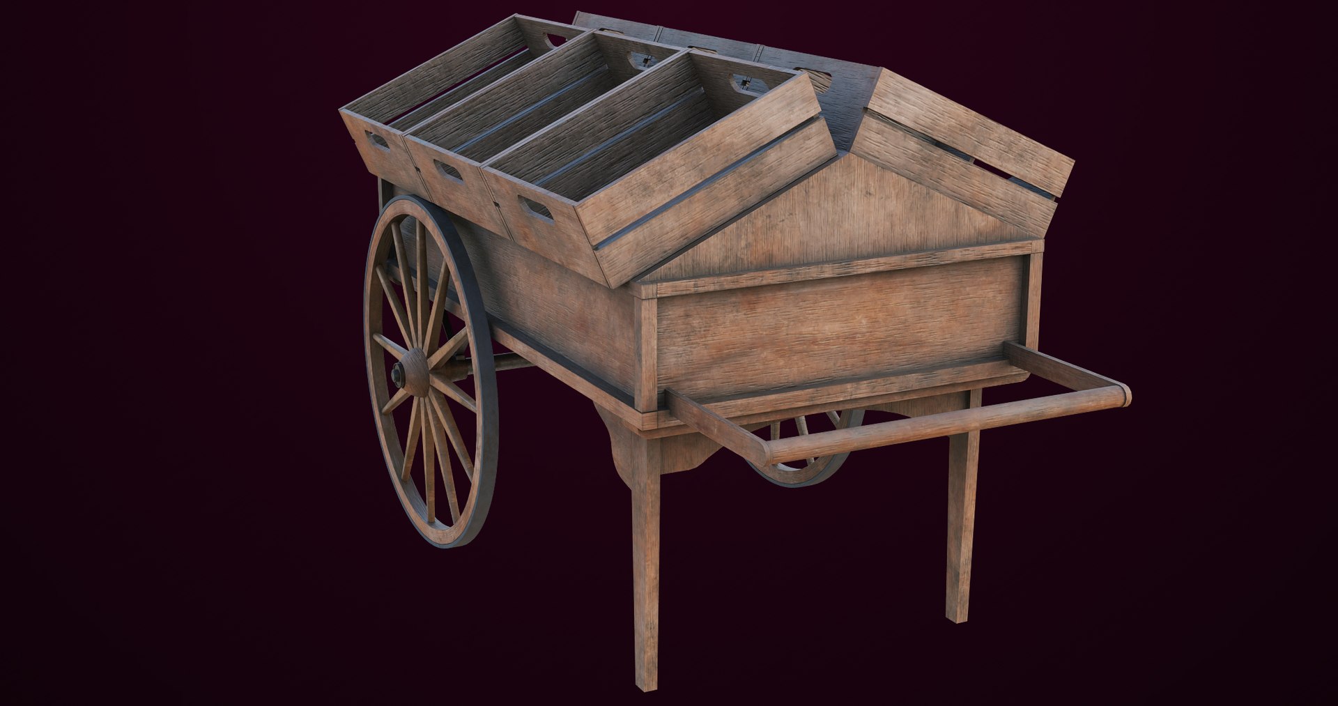 3D Wooden Cart 7 Dusty All PBR Unity UE Textures Included - TurboSquid ...