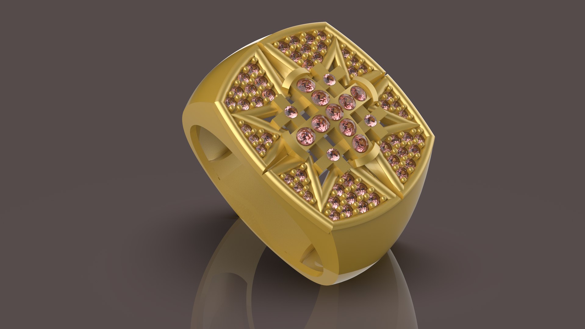 3D Model Gents Cross Ring - 0022 - TurboSquid 2348149