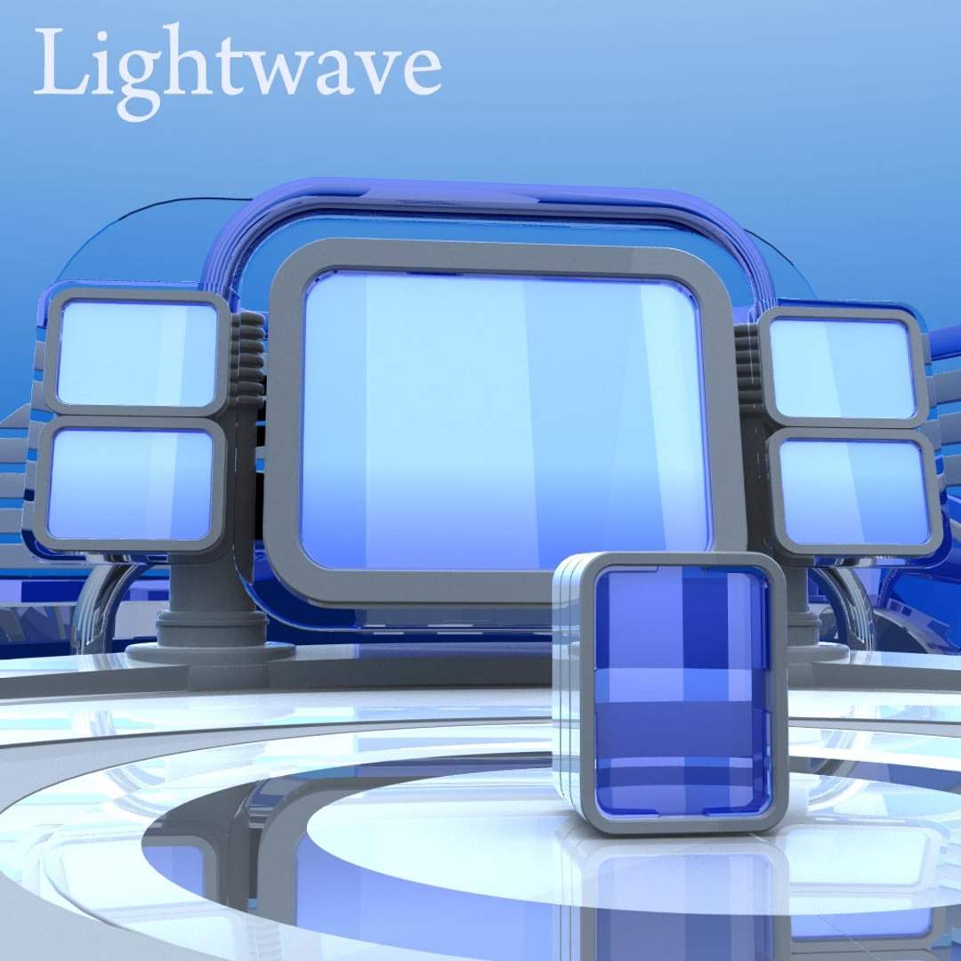 virtual tv studio set 3d model