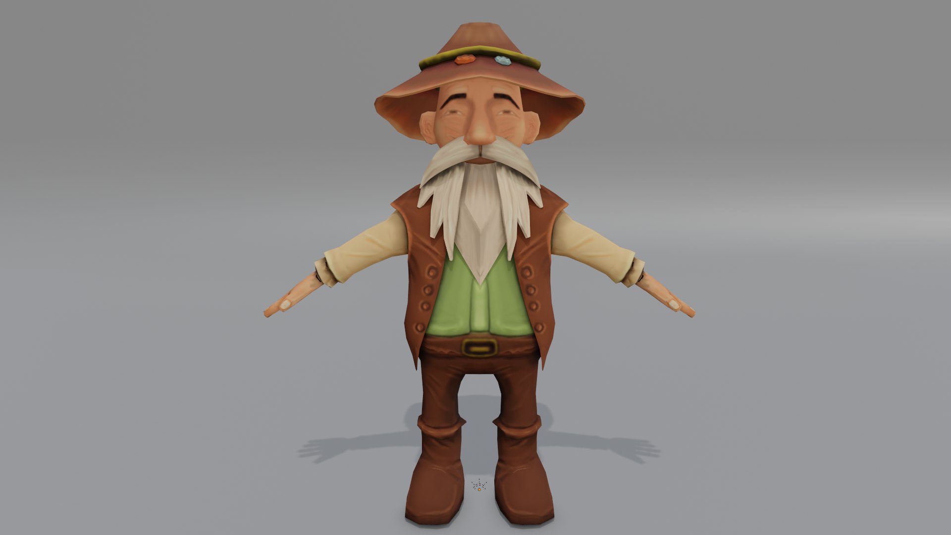 Oldman Villager Stylized Lowpoly Model - TurboSquid 2070283