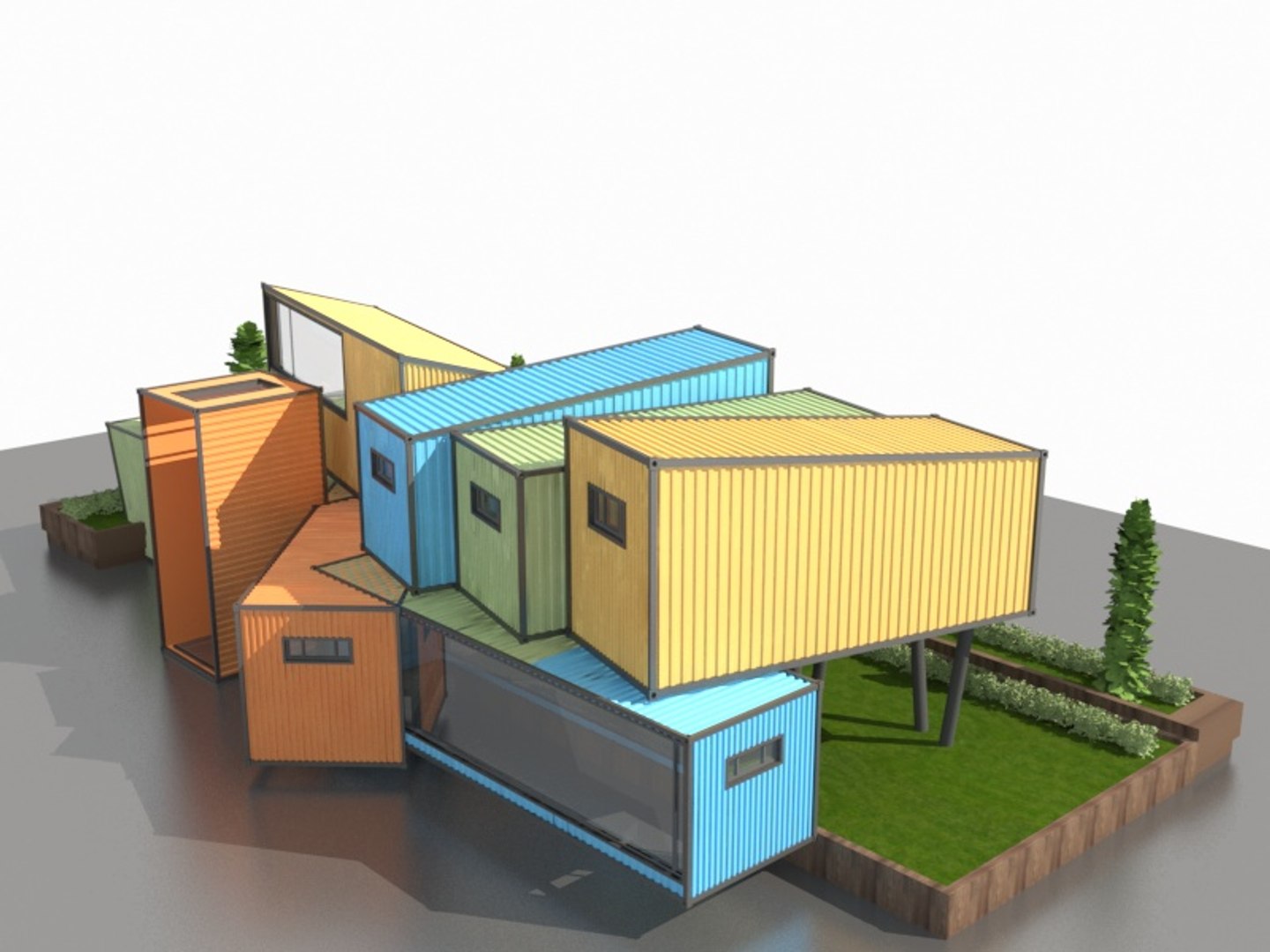 Container House 3D - TurboSquid 1543393