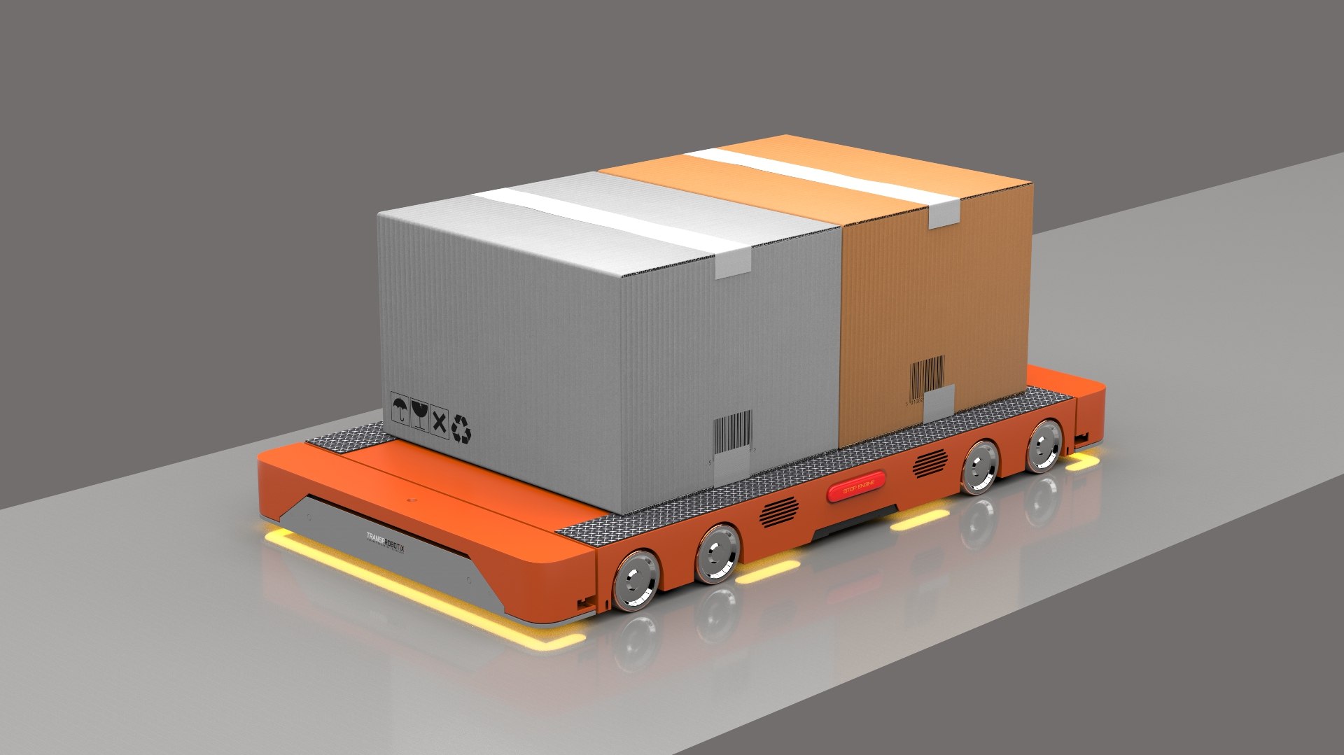 Autonomous Mobile Pallet Jack And Cardboard Boxes 3D - TurboSquid 1873691